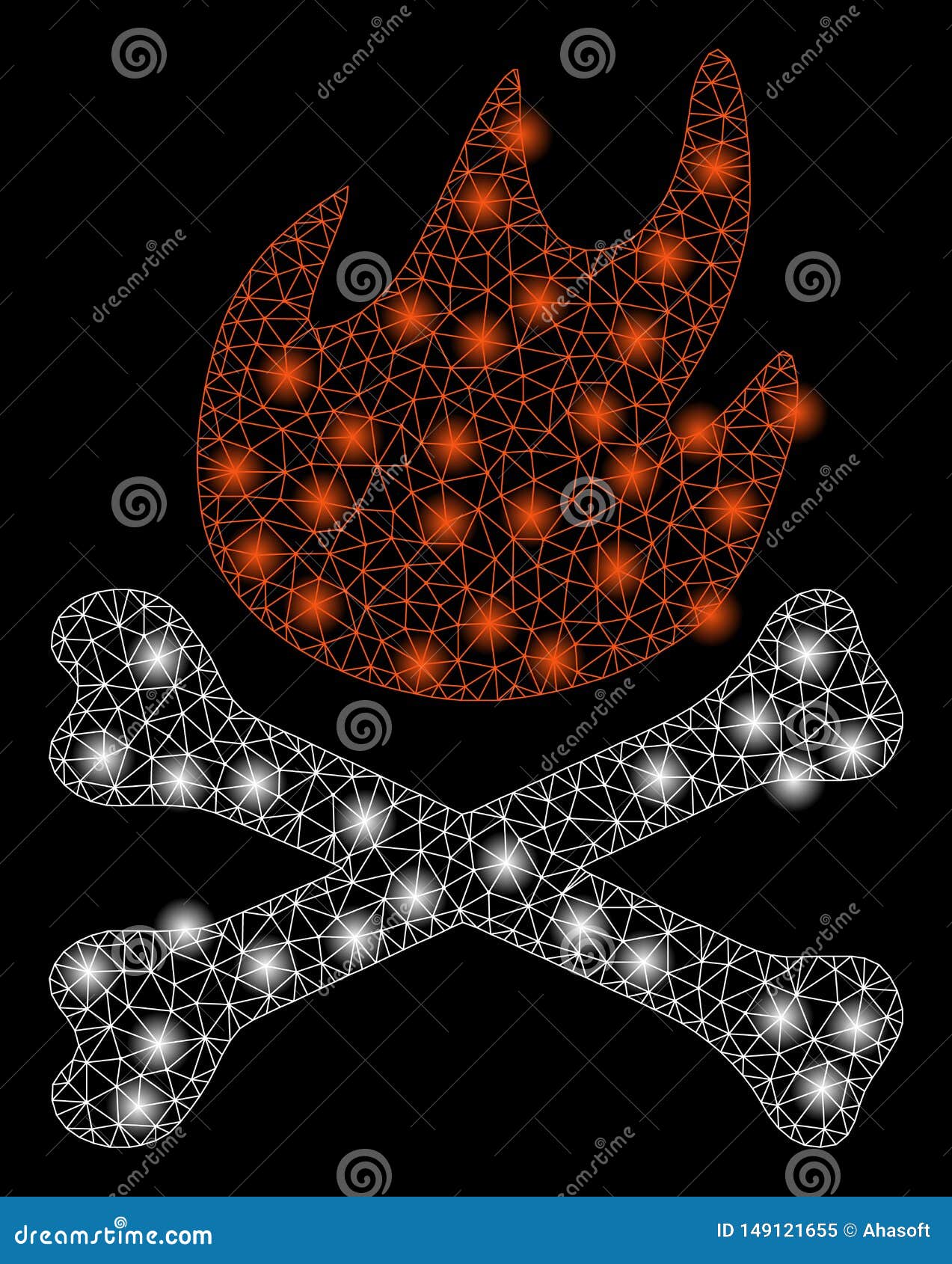 Bright Mesh Carcass Bones Hell Fire with Flash Spots Stock Vector ... Bright Mesh Carcass Bones Hell Fire with Flash Spots Stock Vector ...
