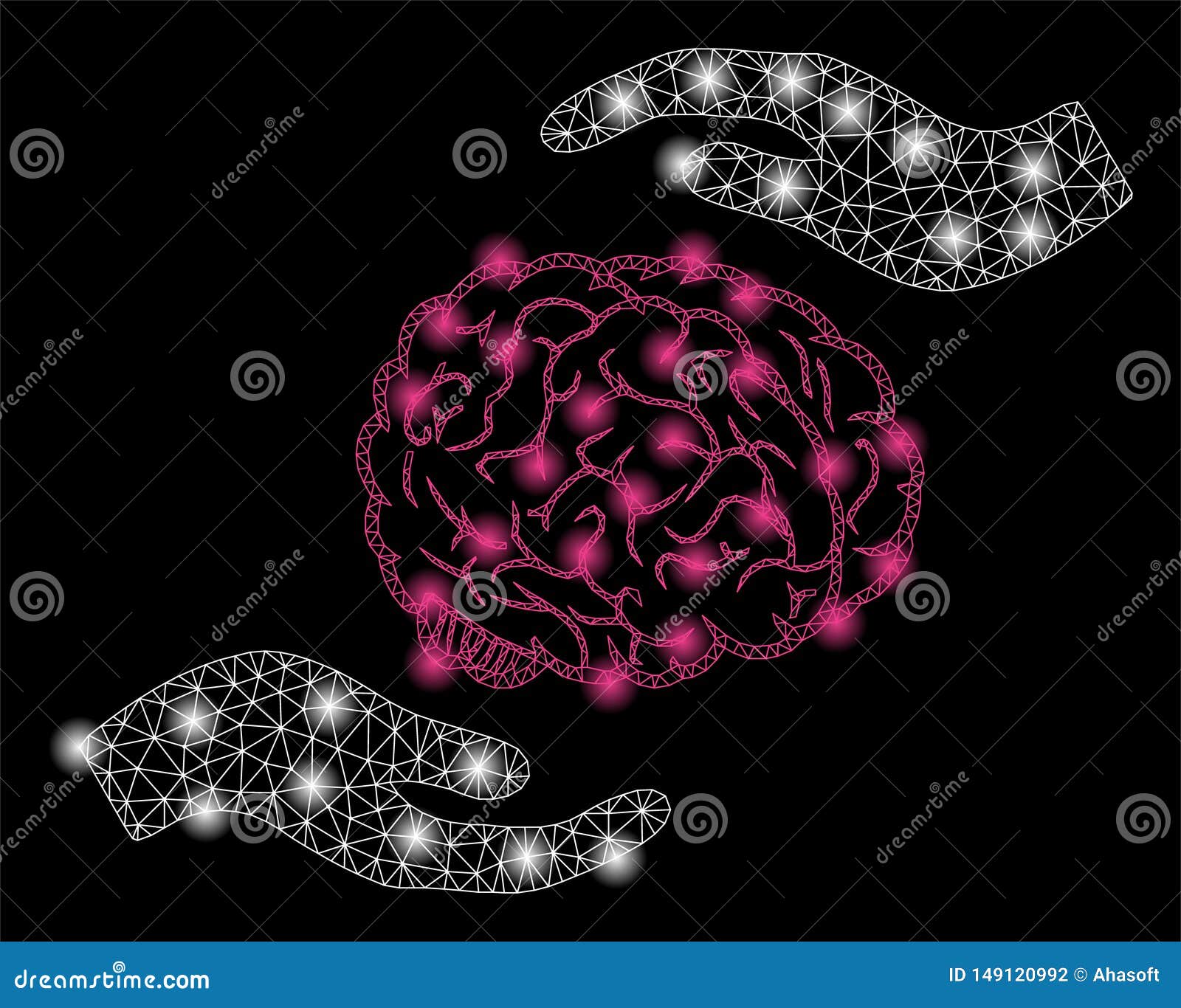Bright Mesh Network Brain Care Hands with Light Spots Stock Vector ... Bright Mesh Network Brain Care Hands with Light Spots Stock Vector ...