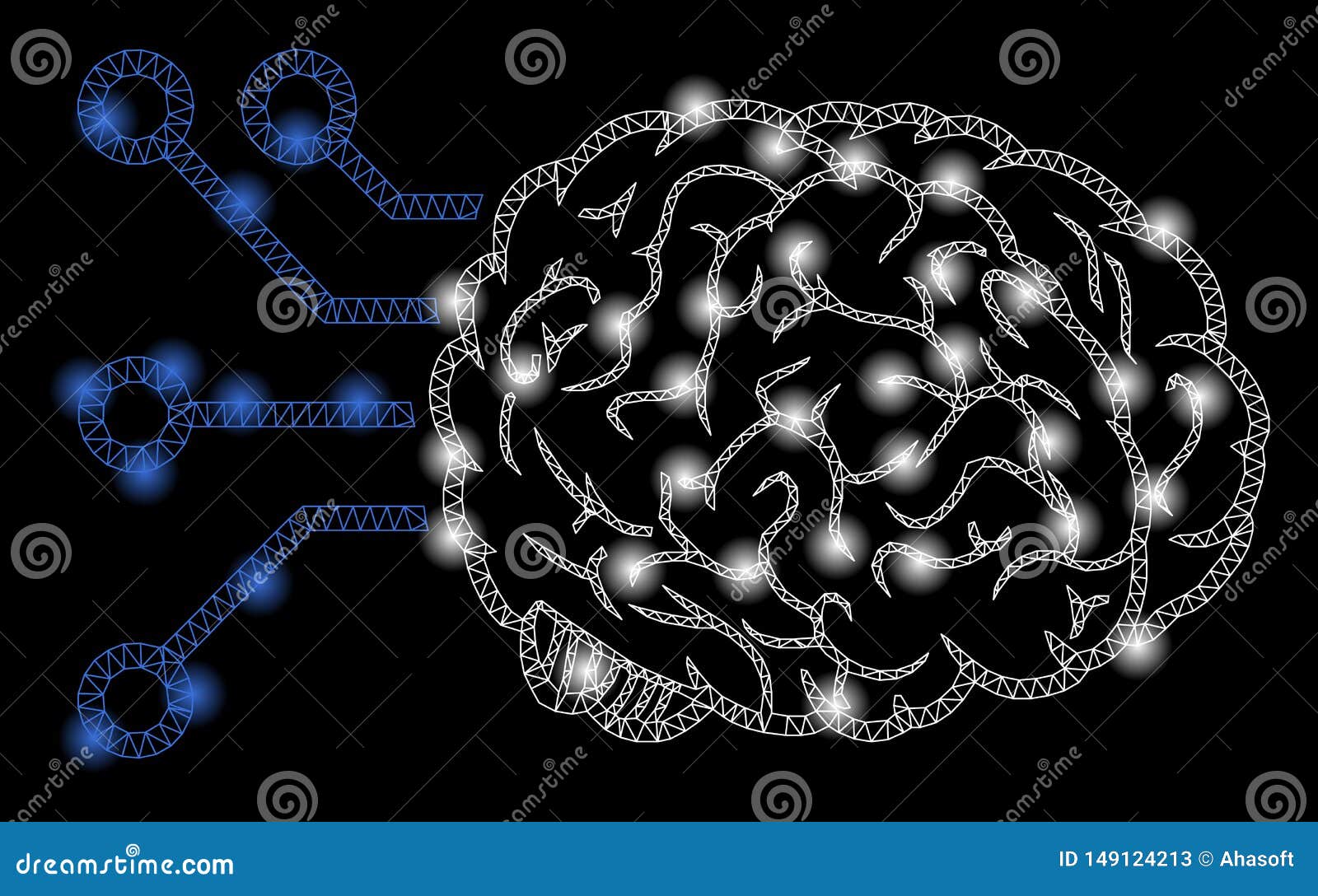 Bright Mesh 2D Brain Computer Interface with Light Spots Stock Vector ... Bright Mesh 2D Brain Computer Interface with Light Spots Stock Vector ...