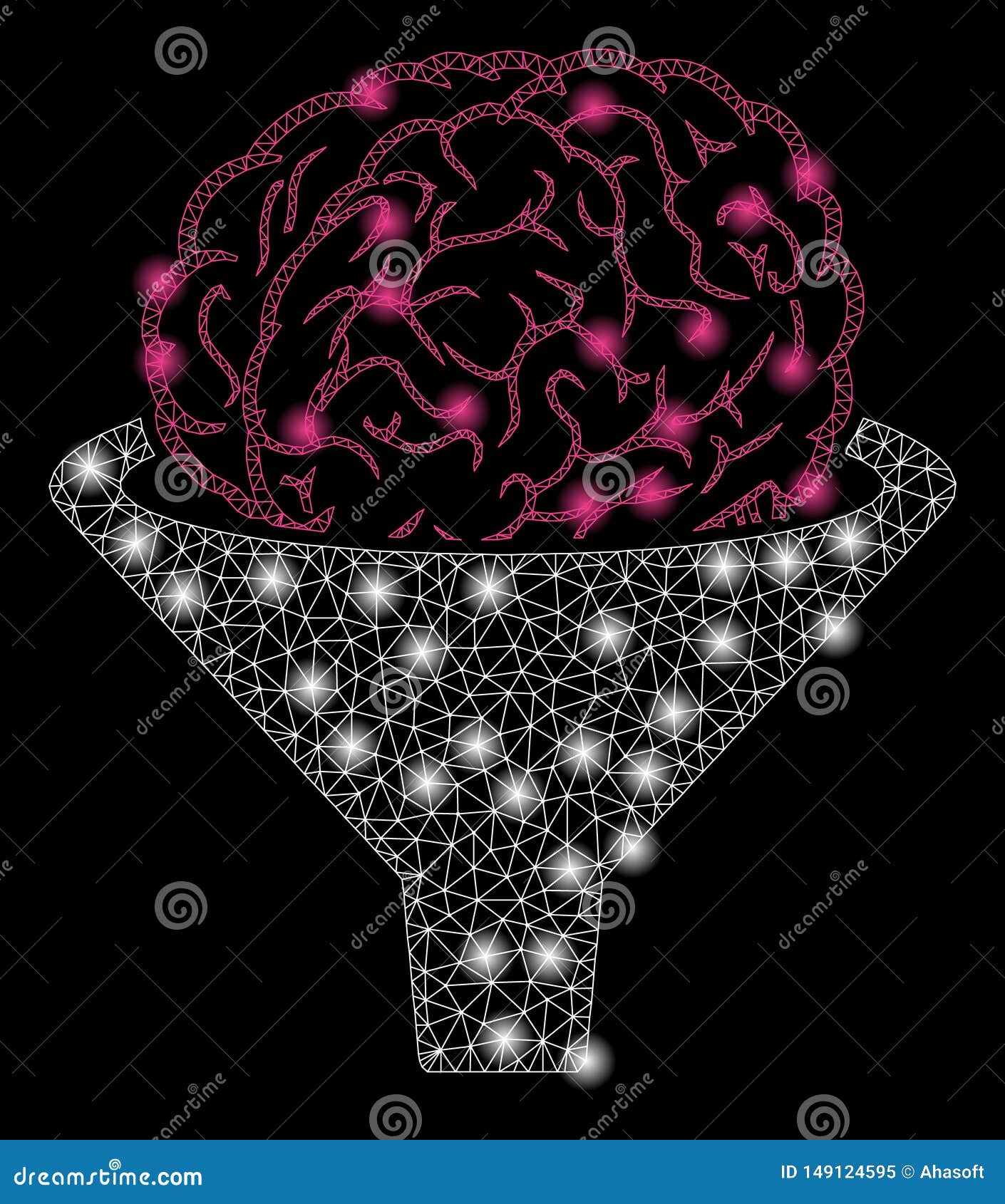 Bright Mesh Carcass Brain Filter with Flare Spots Stock Vector ...