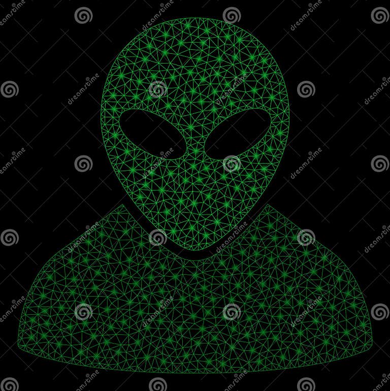 Bright Mesh Carcass Alien with Flash Spots Stock Vector - Illustration ...
