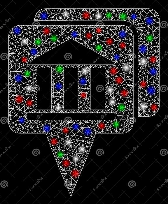 Bright Mesh Carcass Bank Map Pointers with Flash Spots Stock Vector ... Bright Mesh Carcass Bank Map Pointers with Flash Spots Stock Vector ...