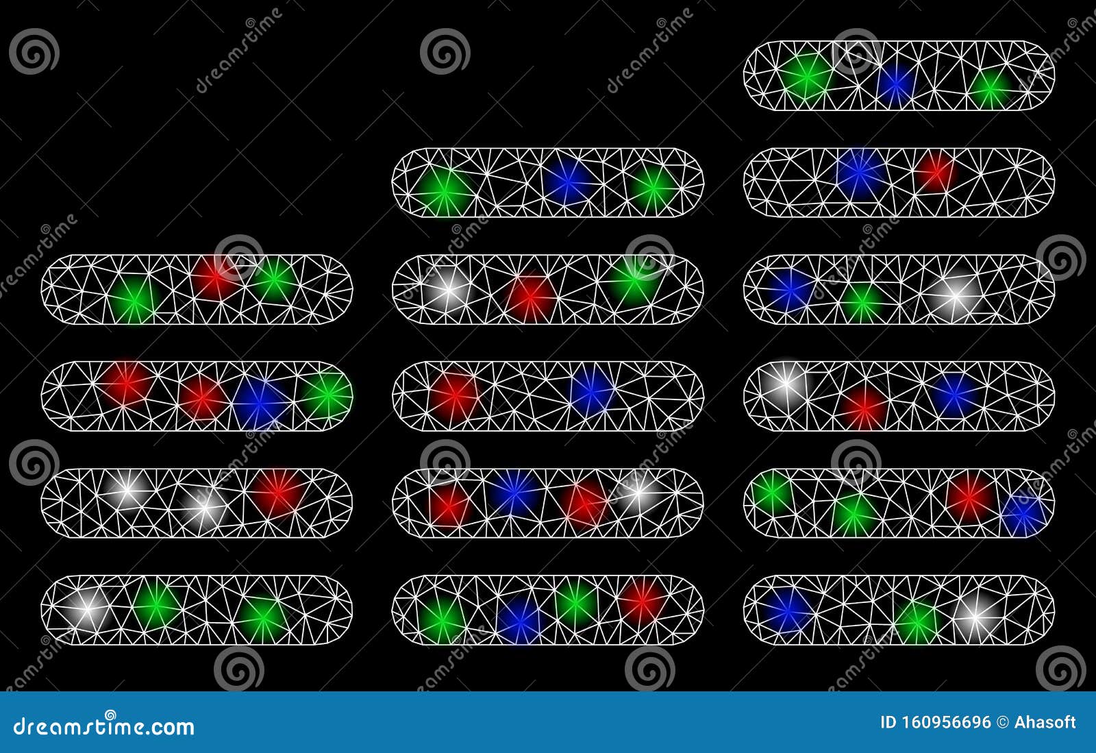 Bright Mesh Carcass Coin Columns with Light Spots Stock Vector ...