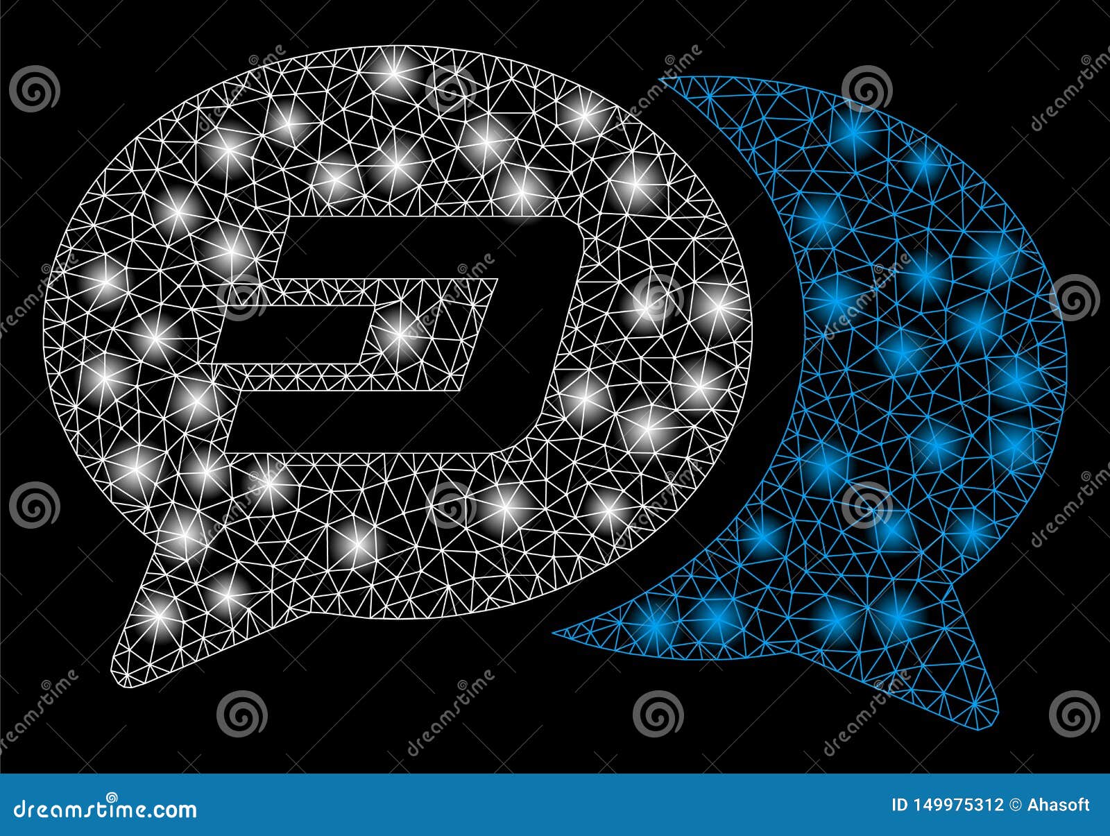 Bright Mesh Carcass Dash Chat Messages with Flash Spots Stock Vector ...