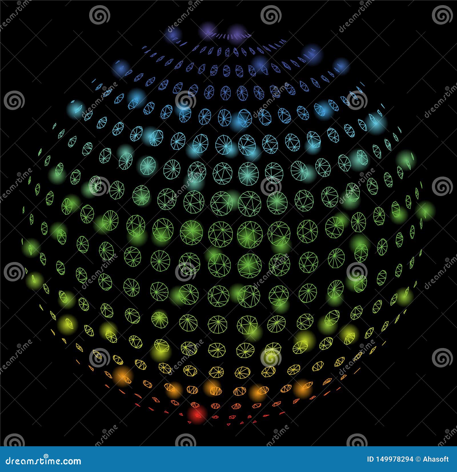 Bright Mesh Carcass Dotted Sphere Surface Abstraction with Flash Spots ... Bright Mesh Carcass Dotted Sphere Surface Abstraction with Flash Spots ...