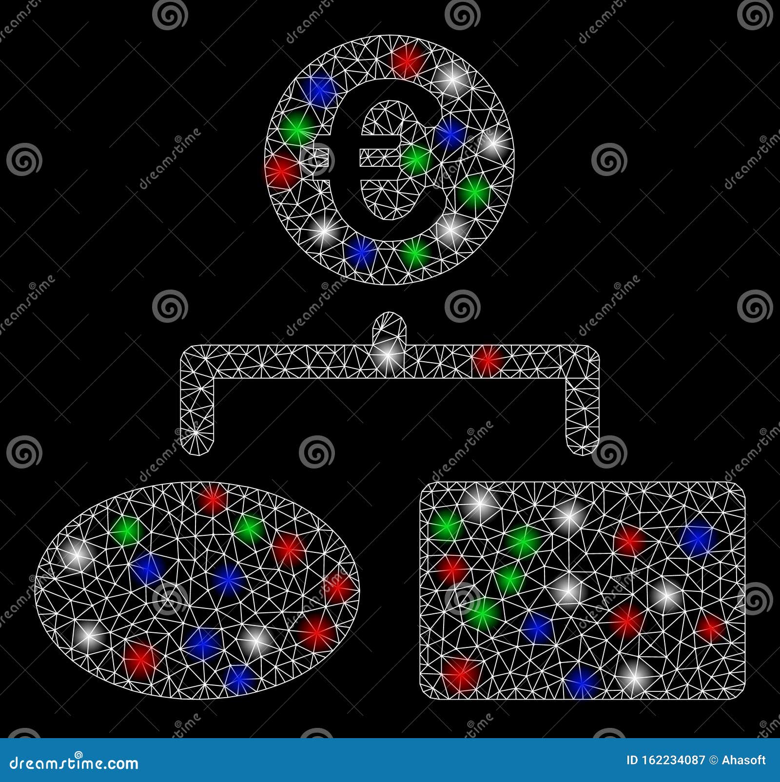 Bright Mesh Carcass Euro Flow Chart with Flash Spots Stock Vector ...