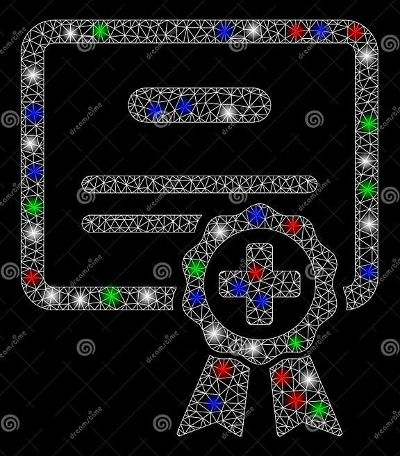 Bright Mesh Carcass Medical Certificate with Flash Spots Stock Vector ...