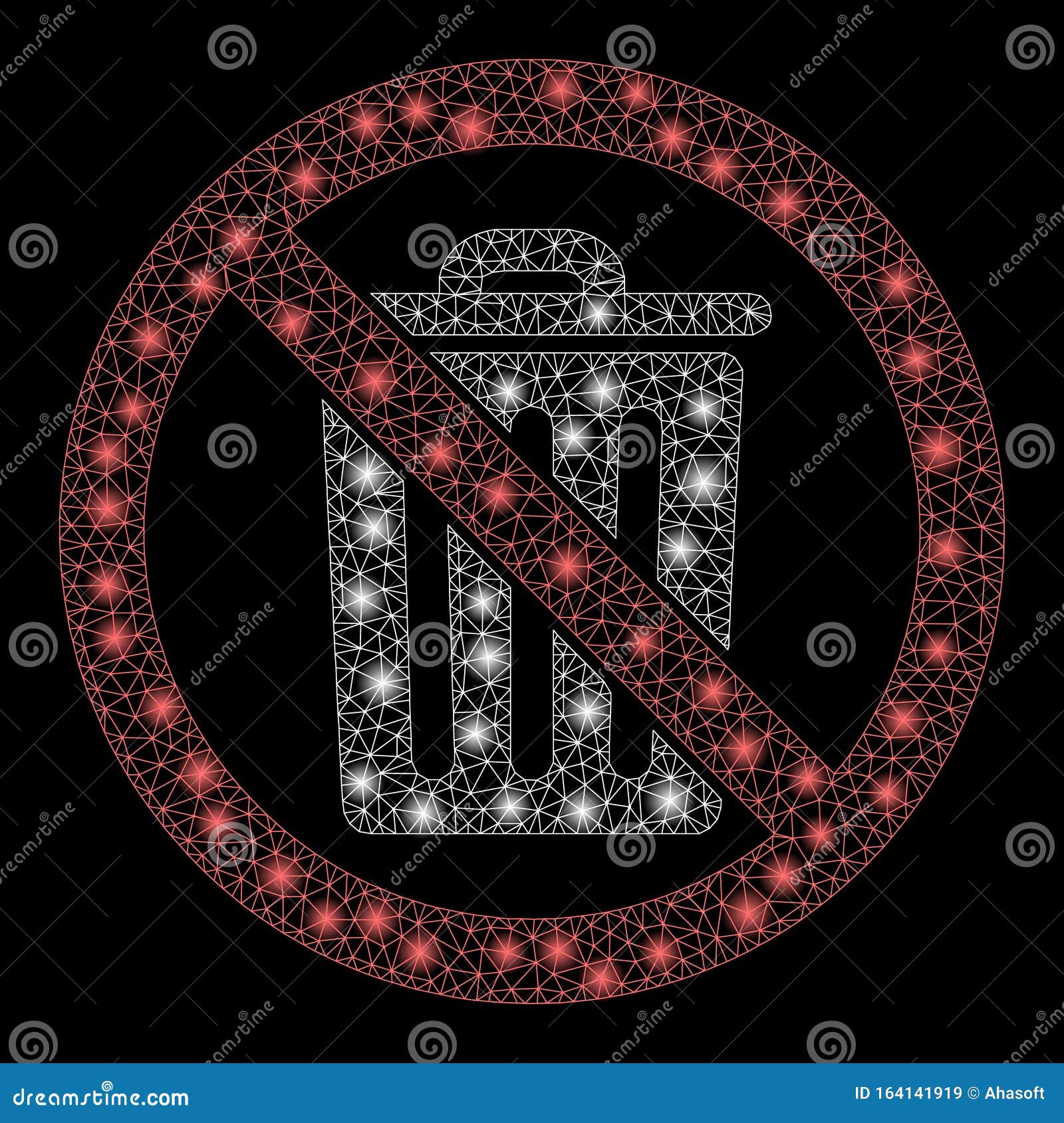 Bright Mesh Carcass No Dustbin with Light Spots Stock Illustration ...