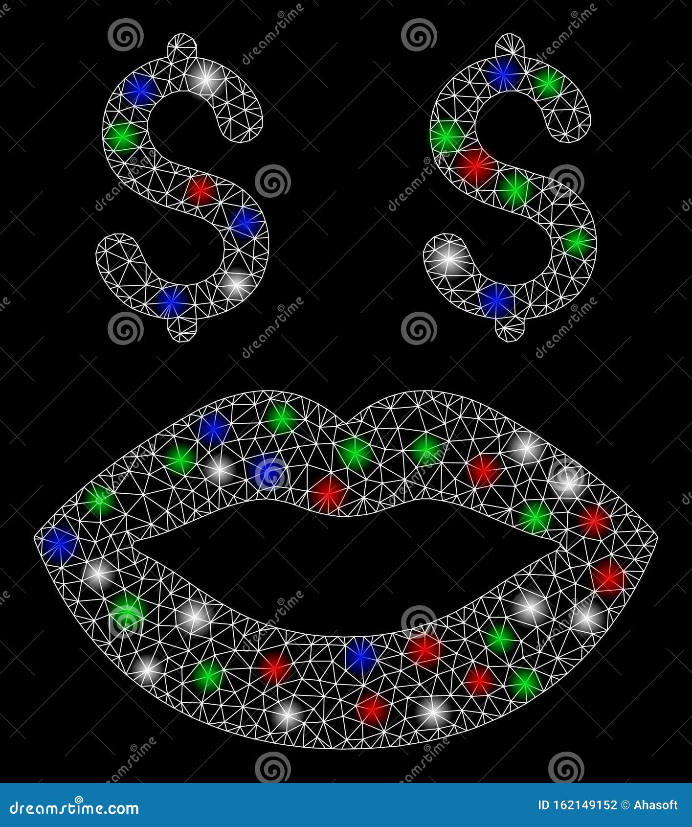 Bright Mesh Carcass Prostitution Smiley with Flash Spots Stock ...