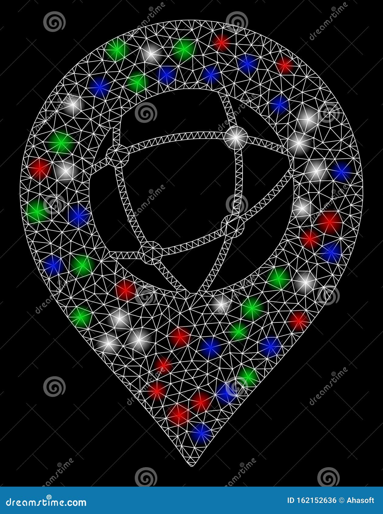 Bright Mesh Carcass Sphere Marker with Flare Spots Stock Illustration ...