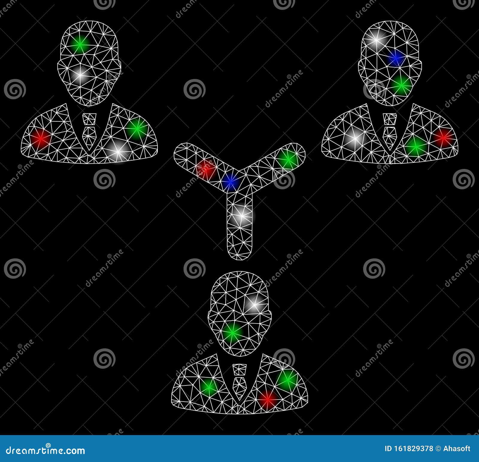 Bright Mesh Carcass Teamwork with Flare Spots Stock Vector ...