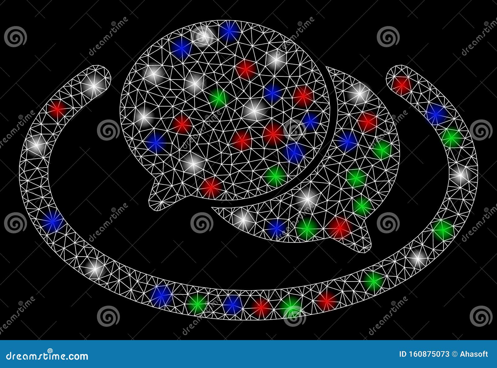 Bright Mesh Wire Frame Chat with Flare Spots Stock Vector ...