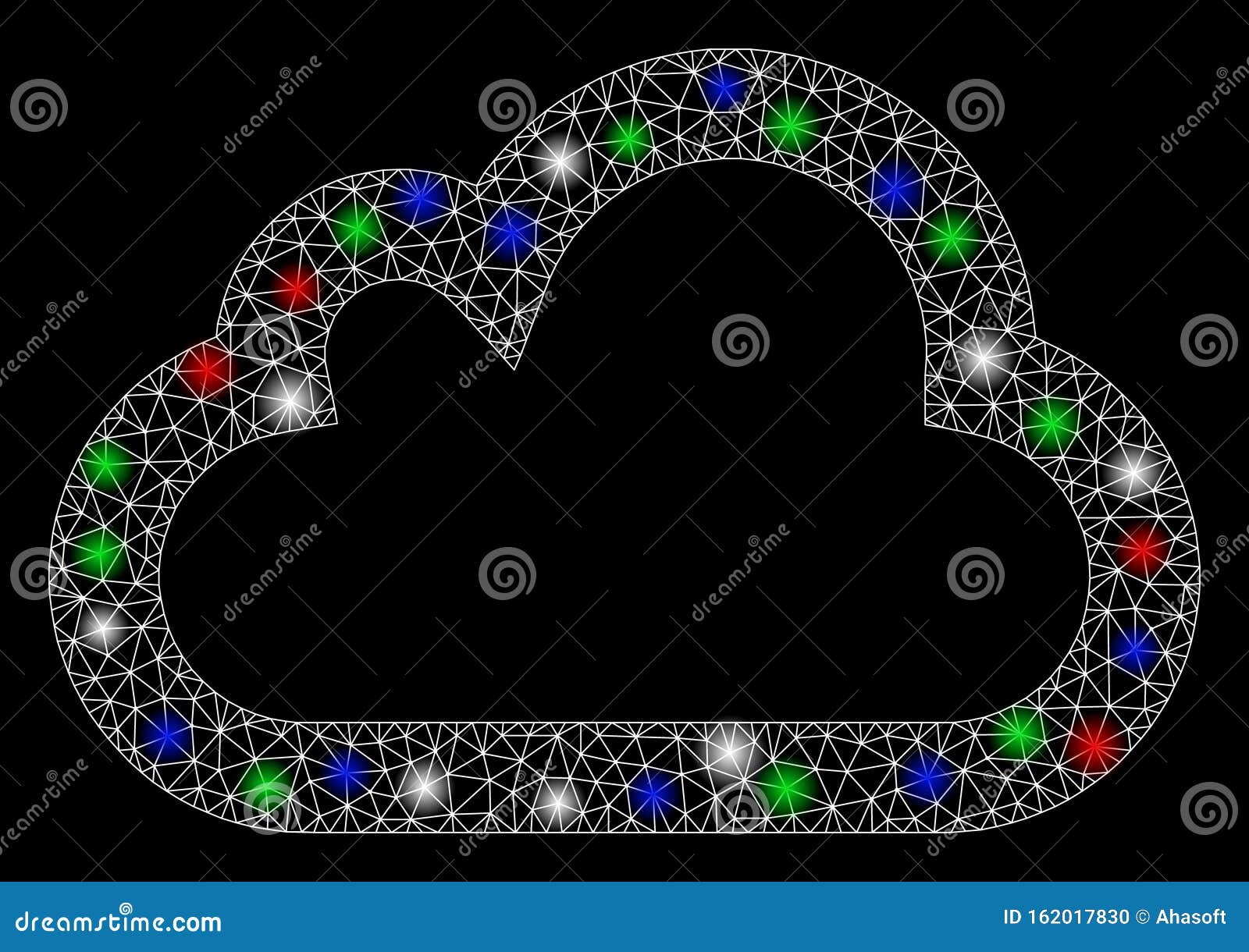 Bright Mesh Network Cloud with Light Spots Stock Vector - Illustration ...