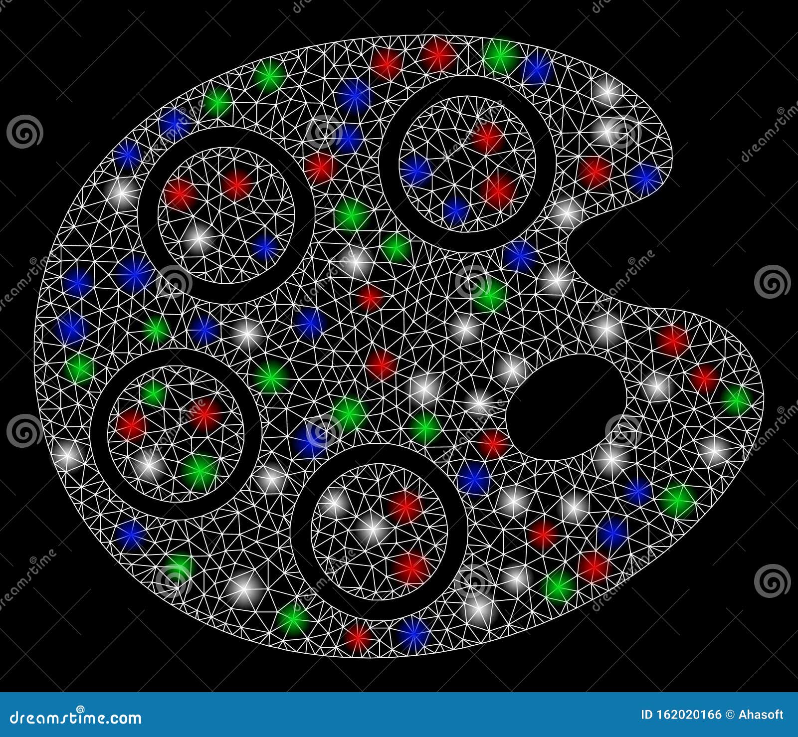 Bright Mesh Carcass Color Palette with Flare Spots Stock Vector ...