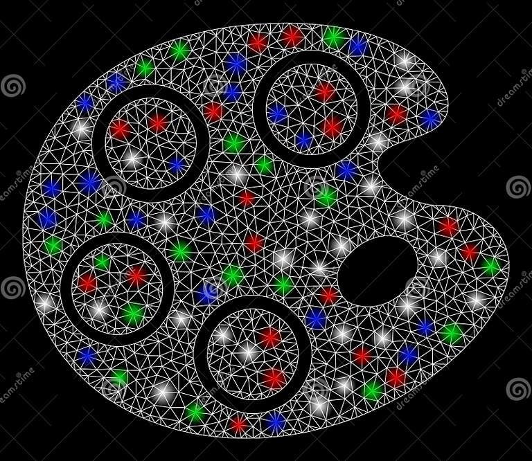 Bright Mesh Carcass Color Palette with Flare Spots Stock Vector ...