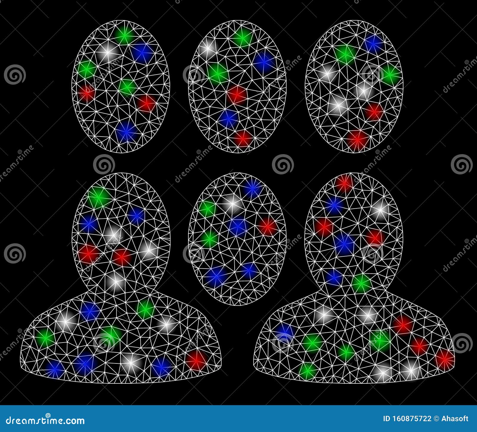 Bright Mesh 2D Crowd with Flash Spots Stock Vector - Illustration of ...