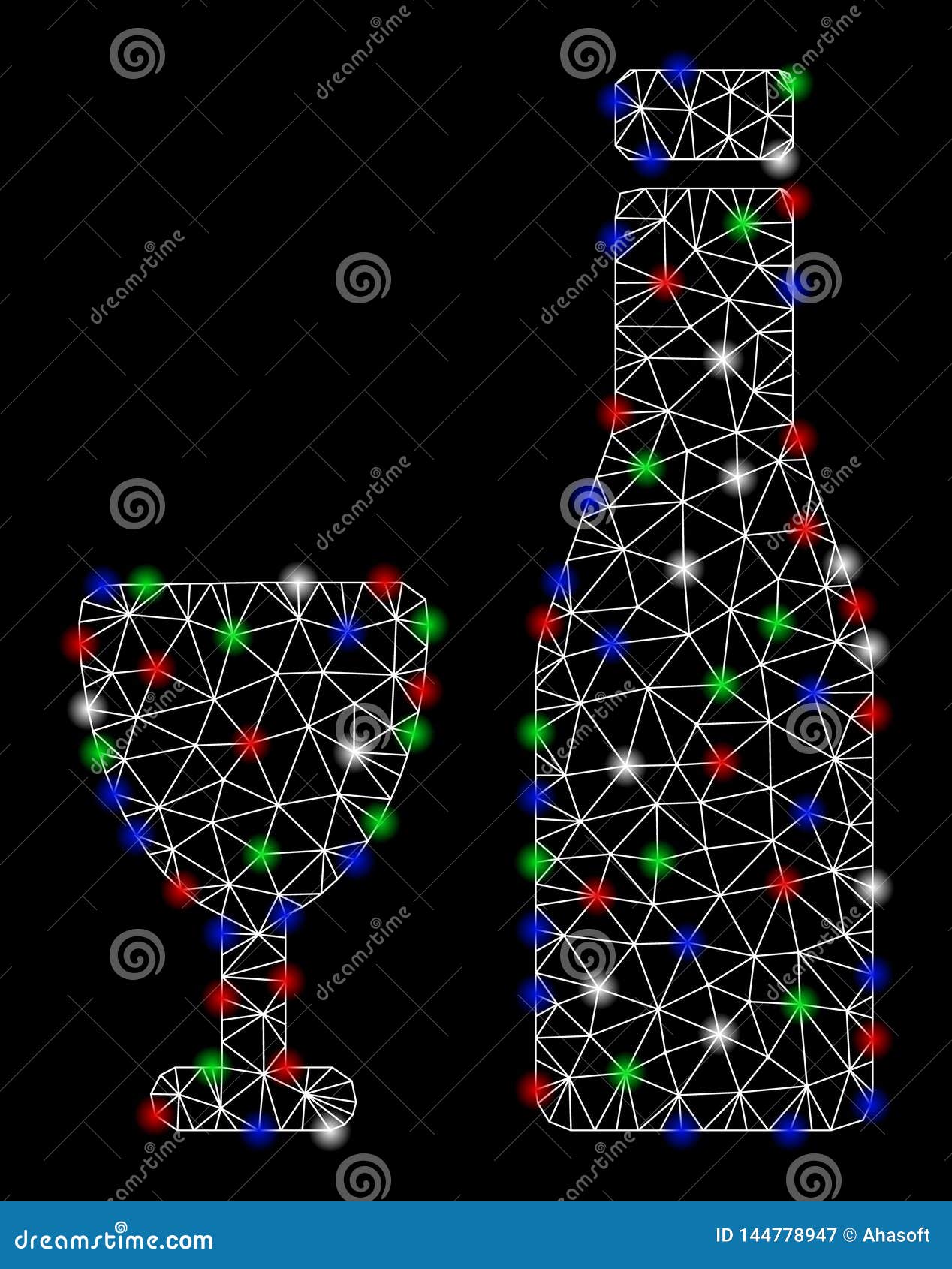 Bright Mesh 2D Alcohol with Flash Spots Stock Vector - Illustration of ...
