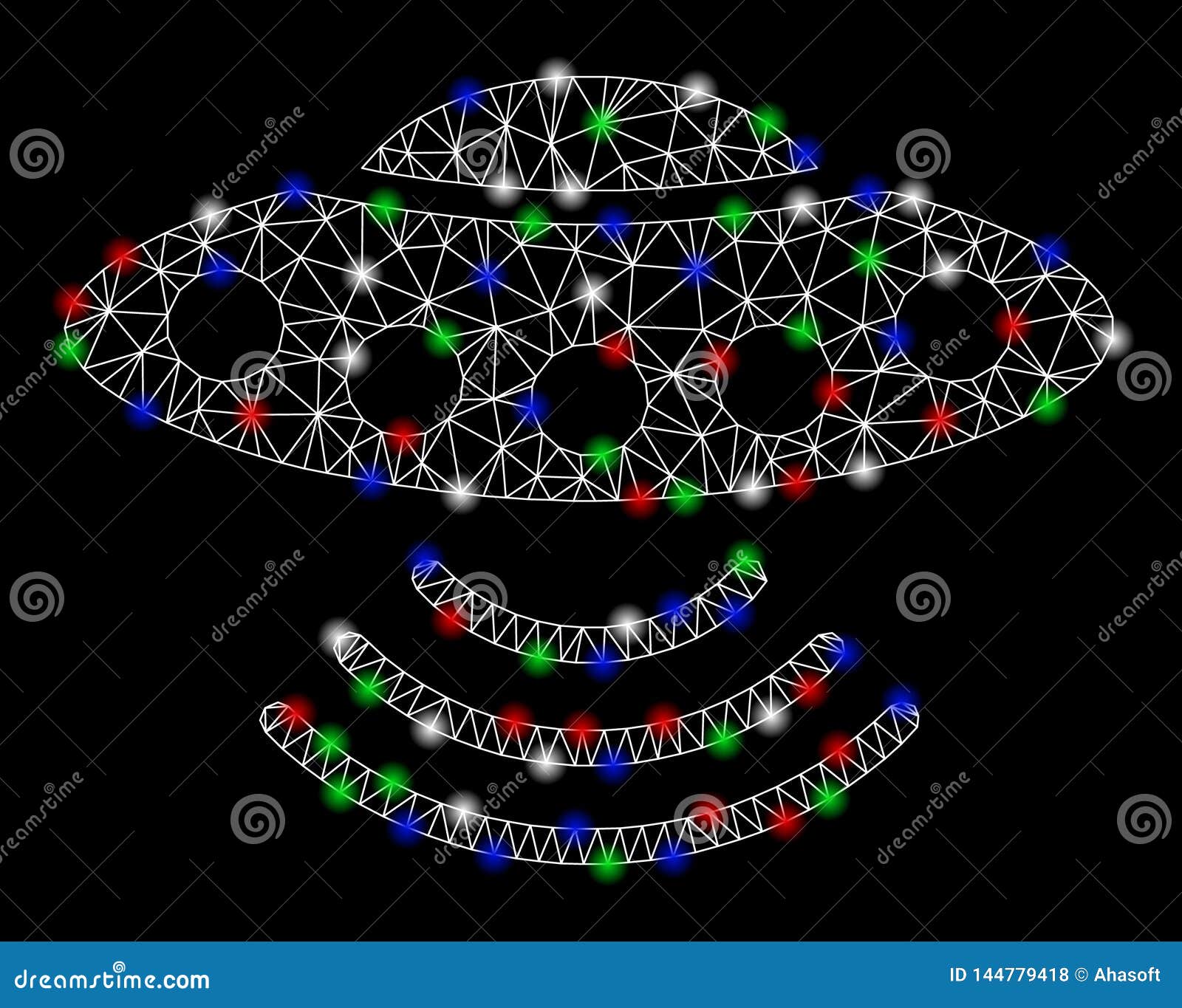 Bright Mesh 2D Alien Invasion with Flash Spots Stock Vector ...