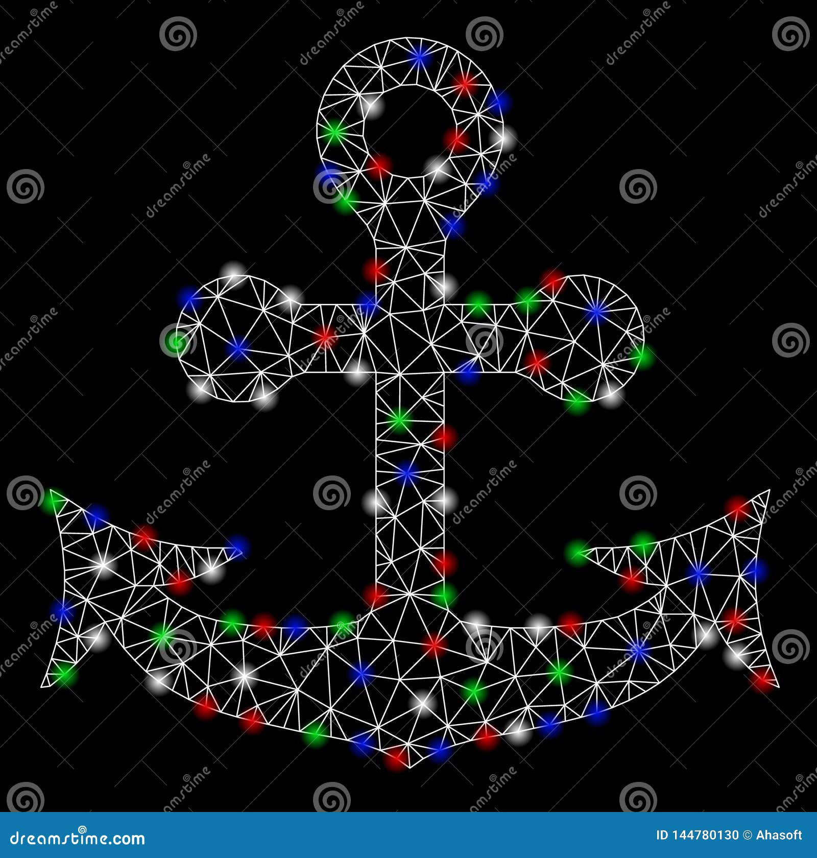 Bright Mesh 2D Anchor with Flare Spots Stock Vector - Illustration of ...