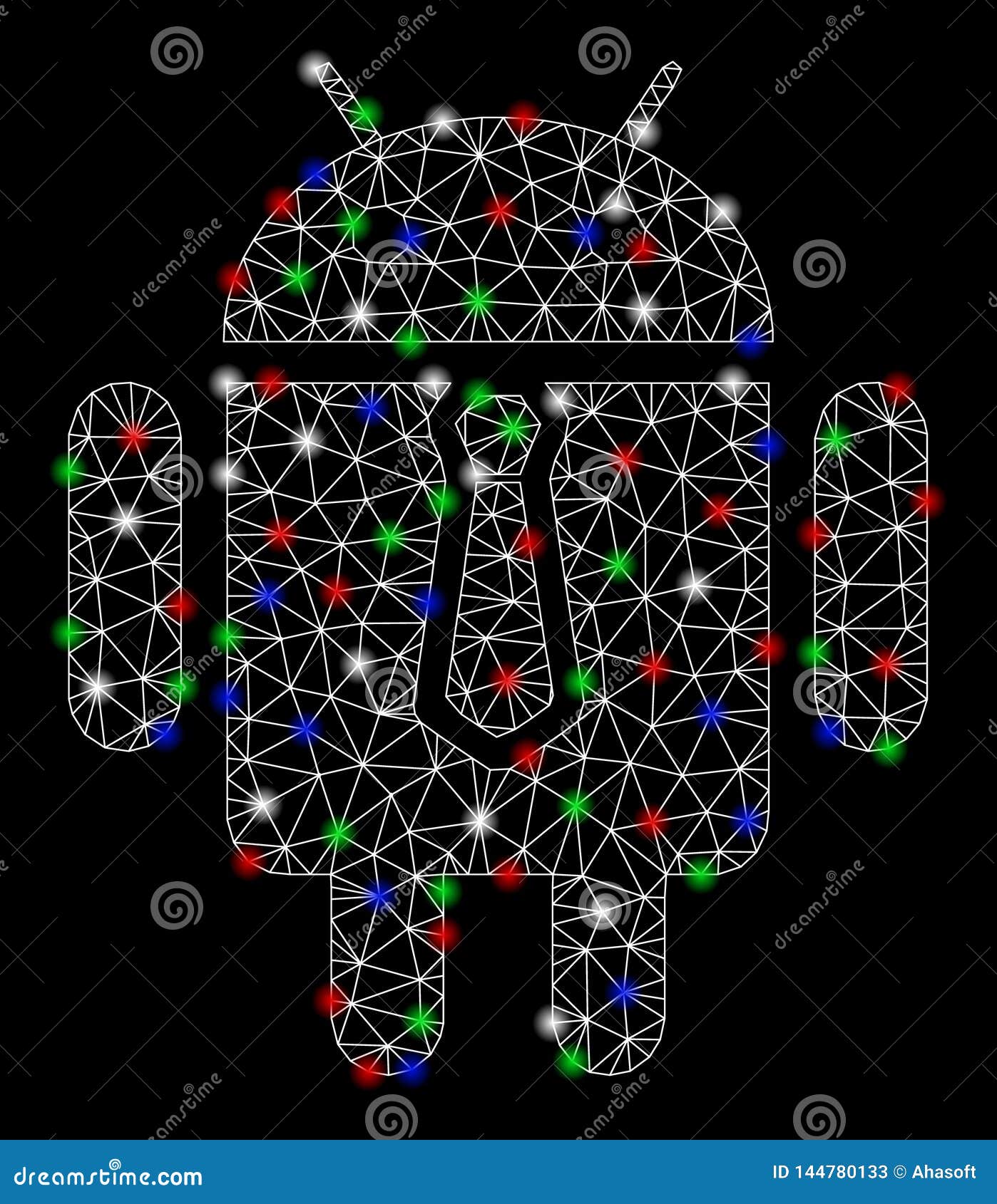 Bright Mesh 2D Android Boss with Flare Spots Stock Vector ...