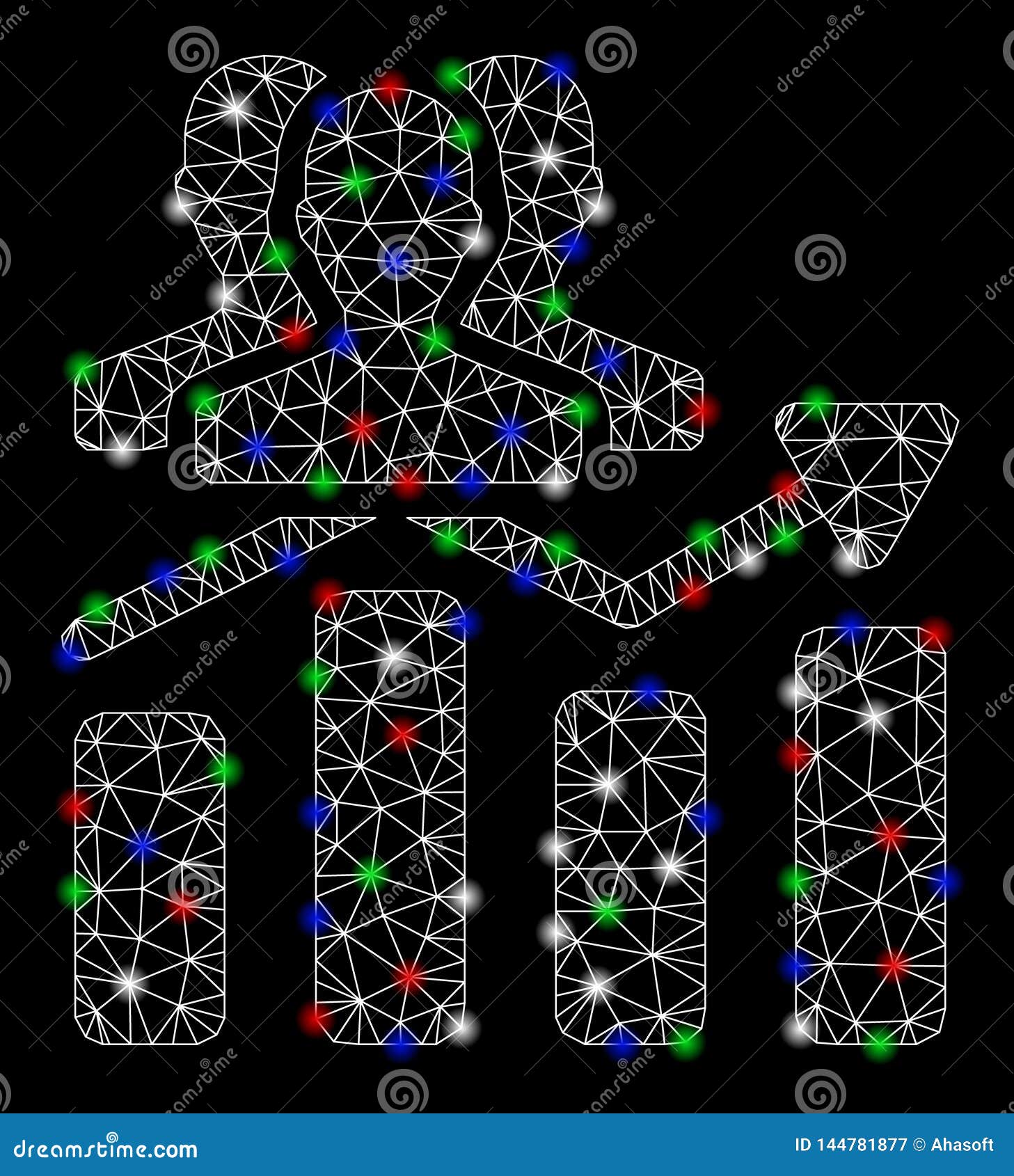 Bright Mesh 2D Audience Chart Trend with Flare Spots Stock Vector ...