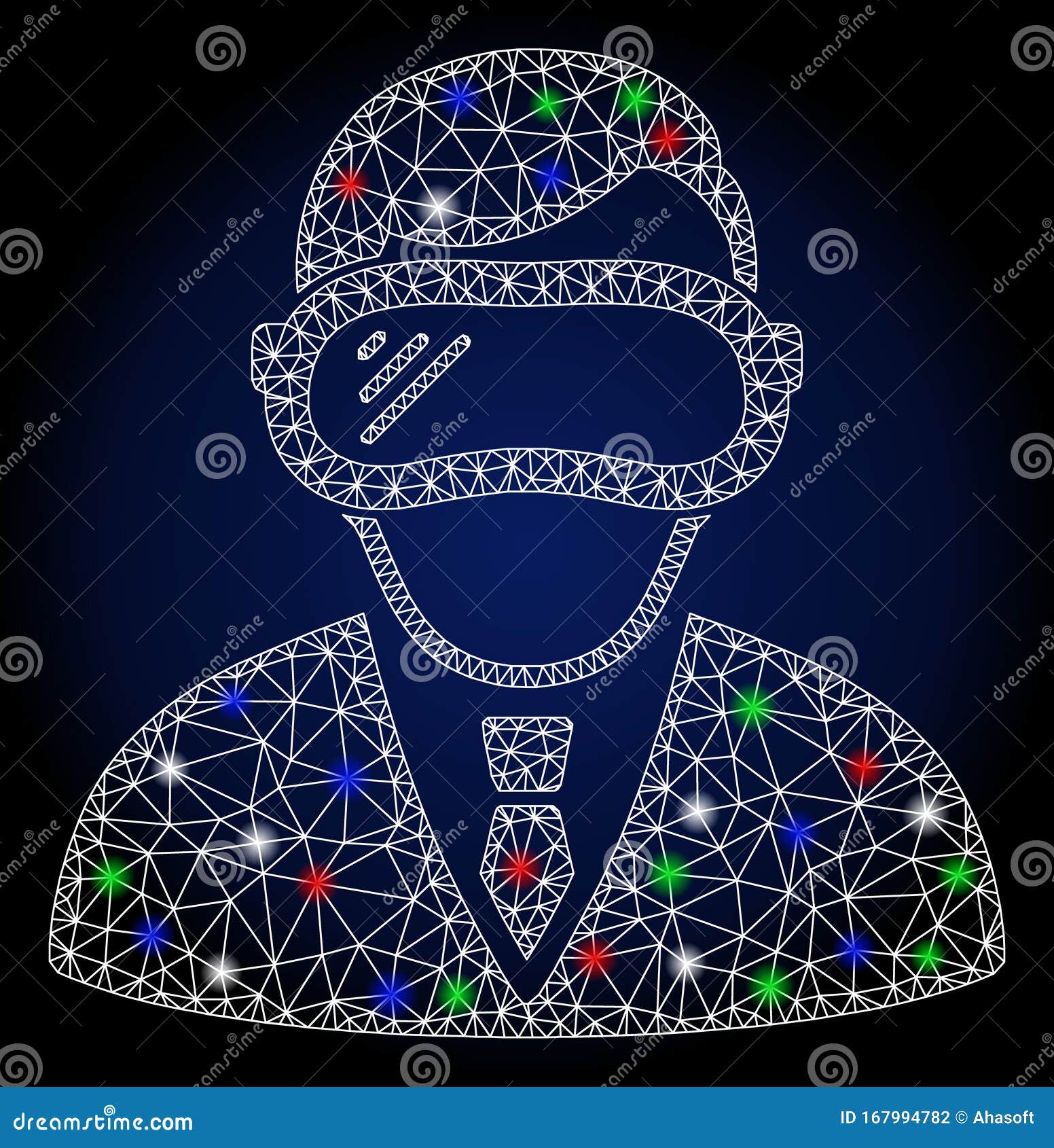 Bright Mesh 2D Augmented Reality with Light Spots Stock Illustration ...