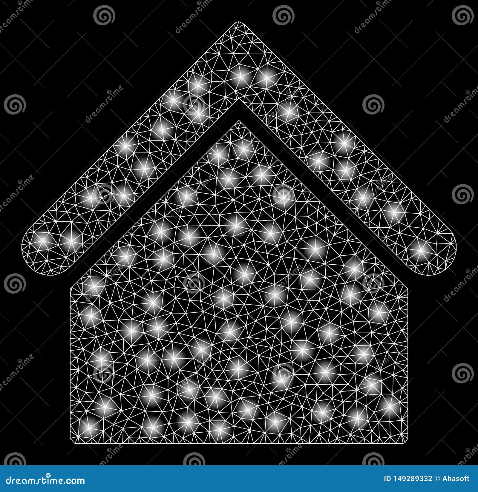 Bright Mesh 2D Base Building with Flare Spots Stock Vector ...