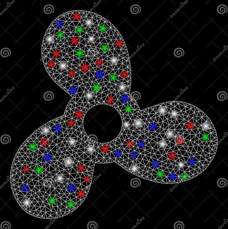 Bright Mesh 2D Boat Propeller with Flare Spots Stock Vector ...