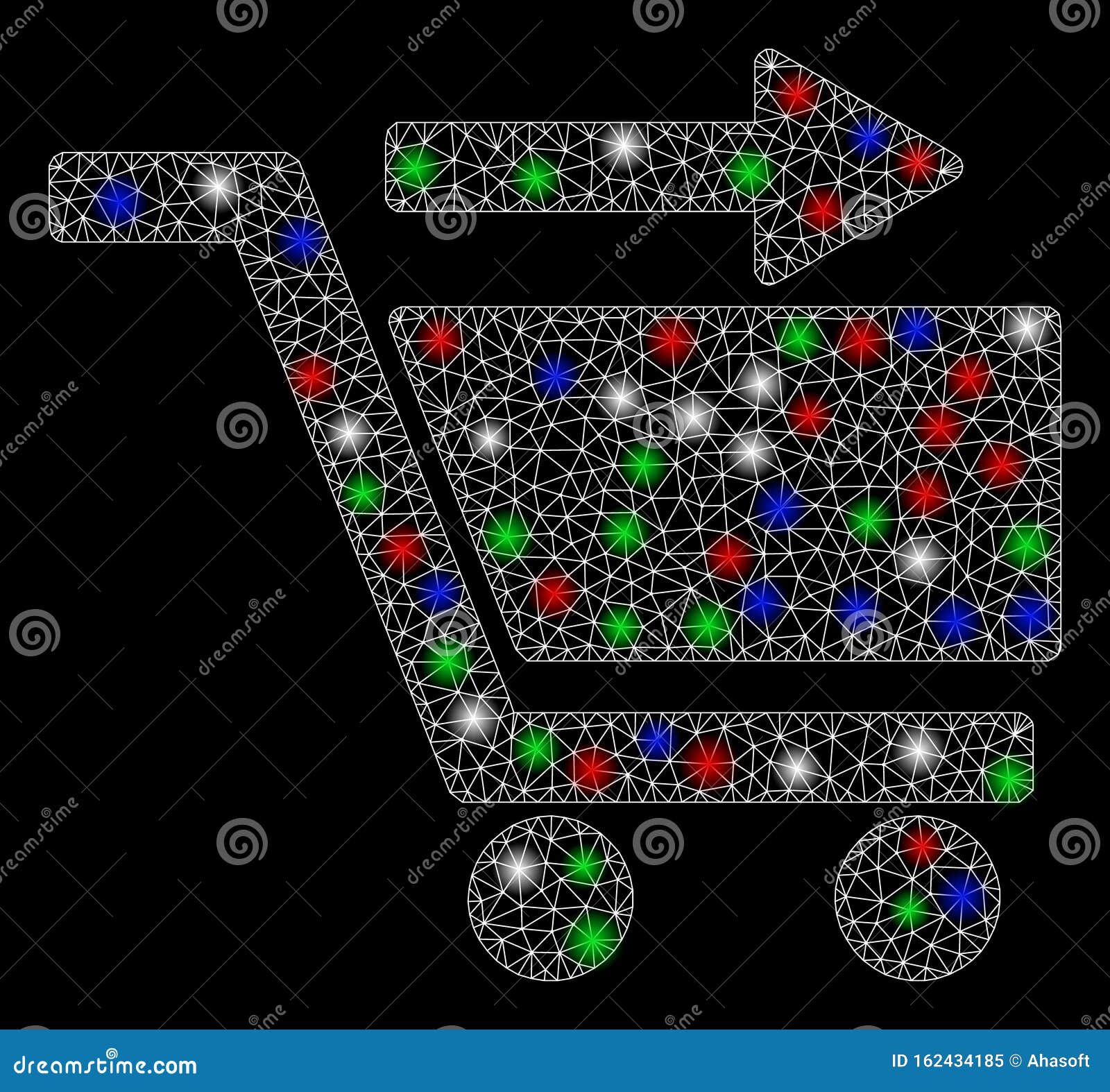 Bright Mesh 2D Check Out Cart with Light Spots Stock Vector ...