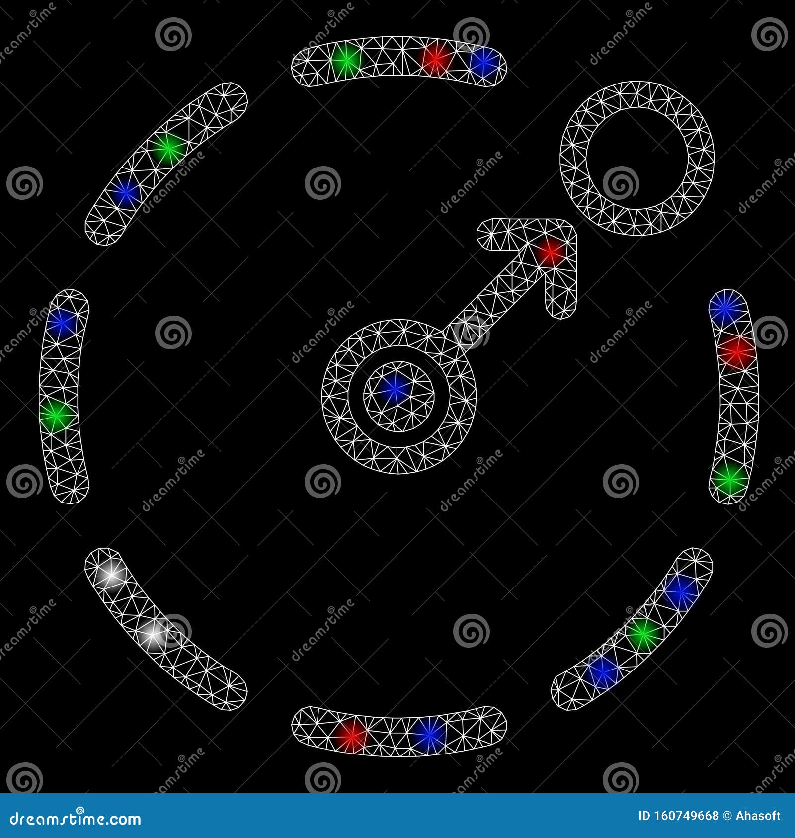 Bright Mesh 2D Circular Area Border with Flare Spots Stock Vector ...