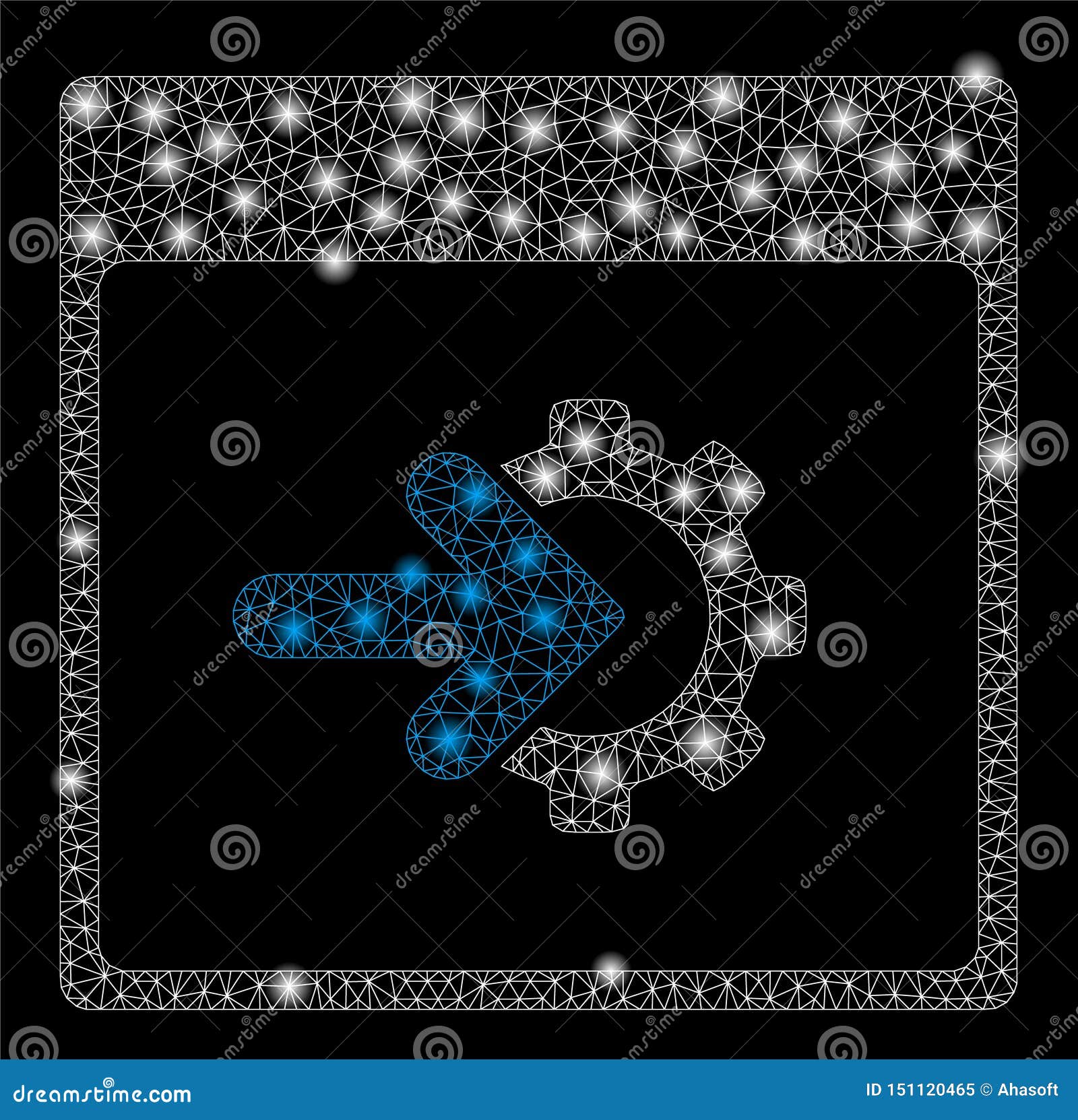 Bright Mesh 2D Cog Integration Calendar Page with Flash Spots Stock ...