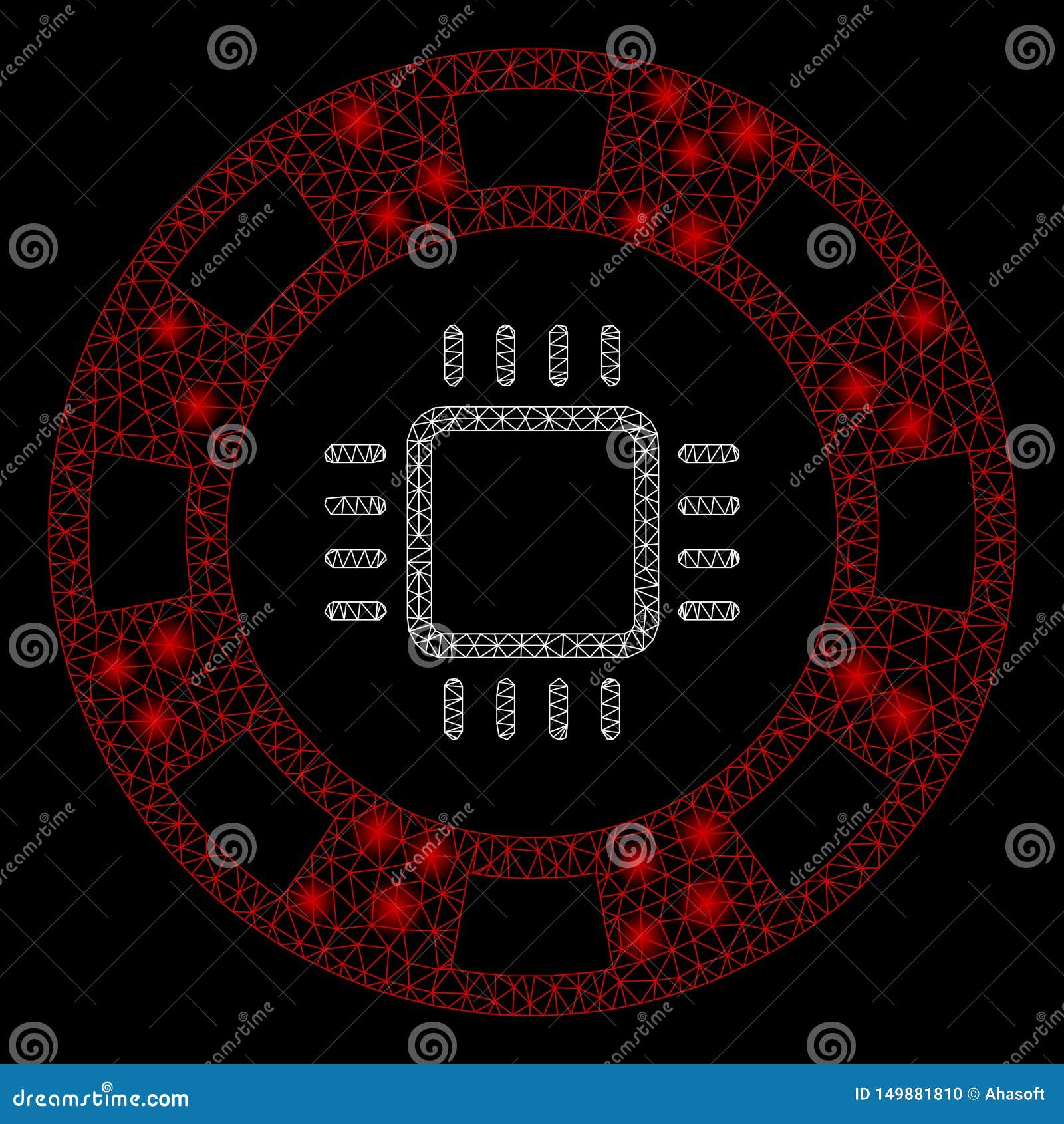 Bright Mesh 2D CPU Casino Chip with Light Spots Stock Vector ...