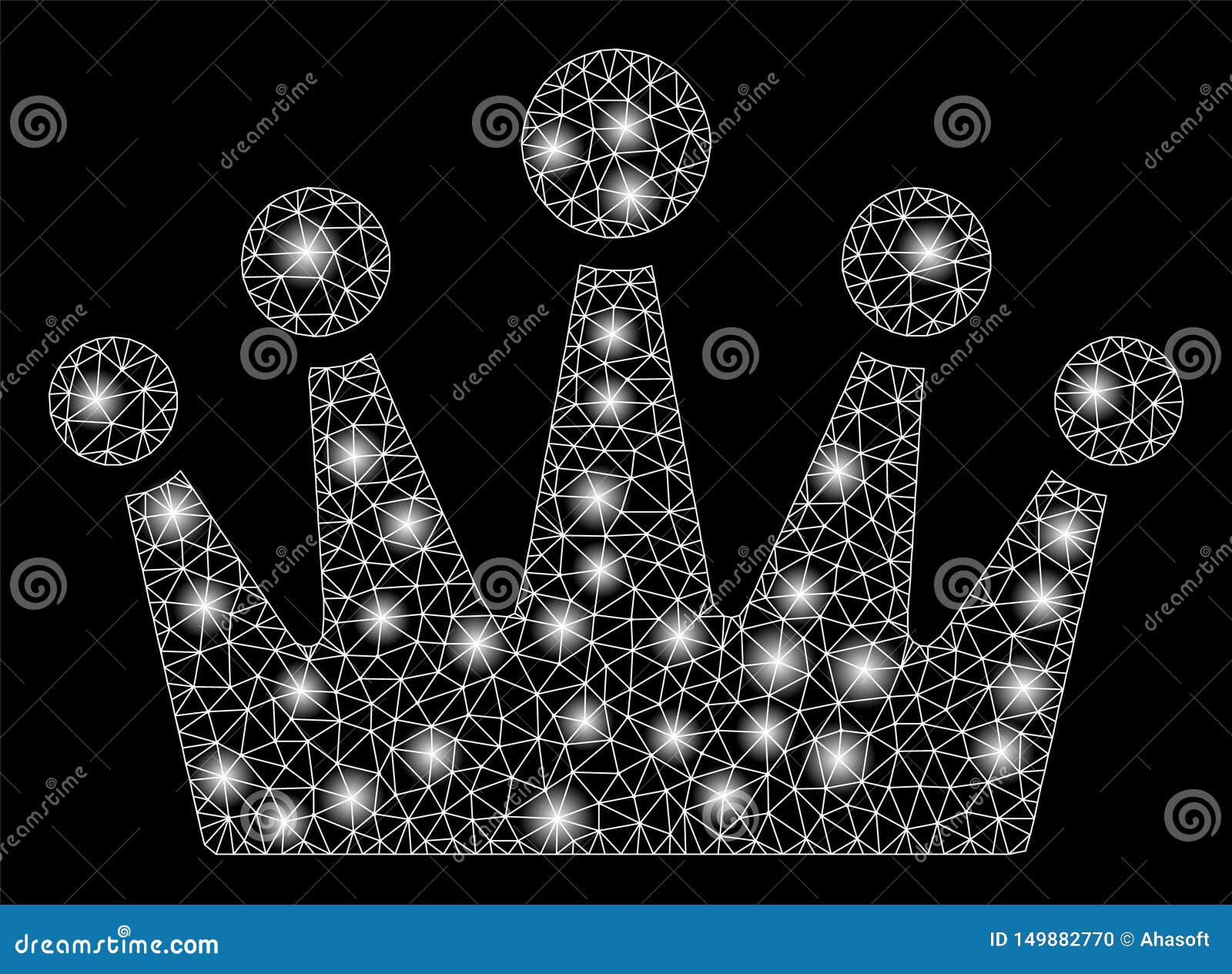 Bright Mesh 2D Crown with Flare Spots Stock Vector - Illustration of ...