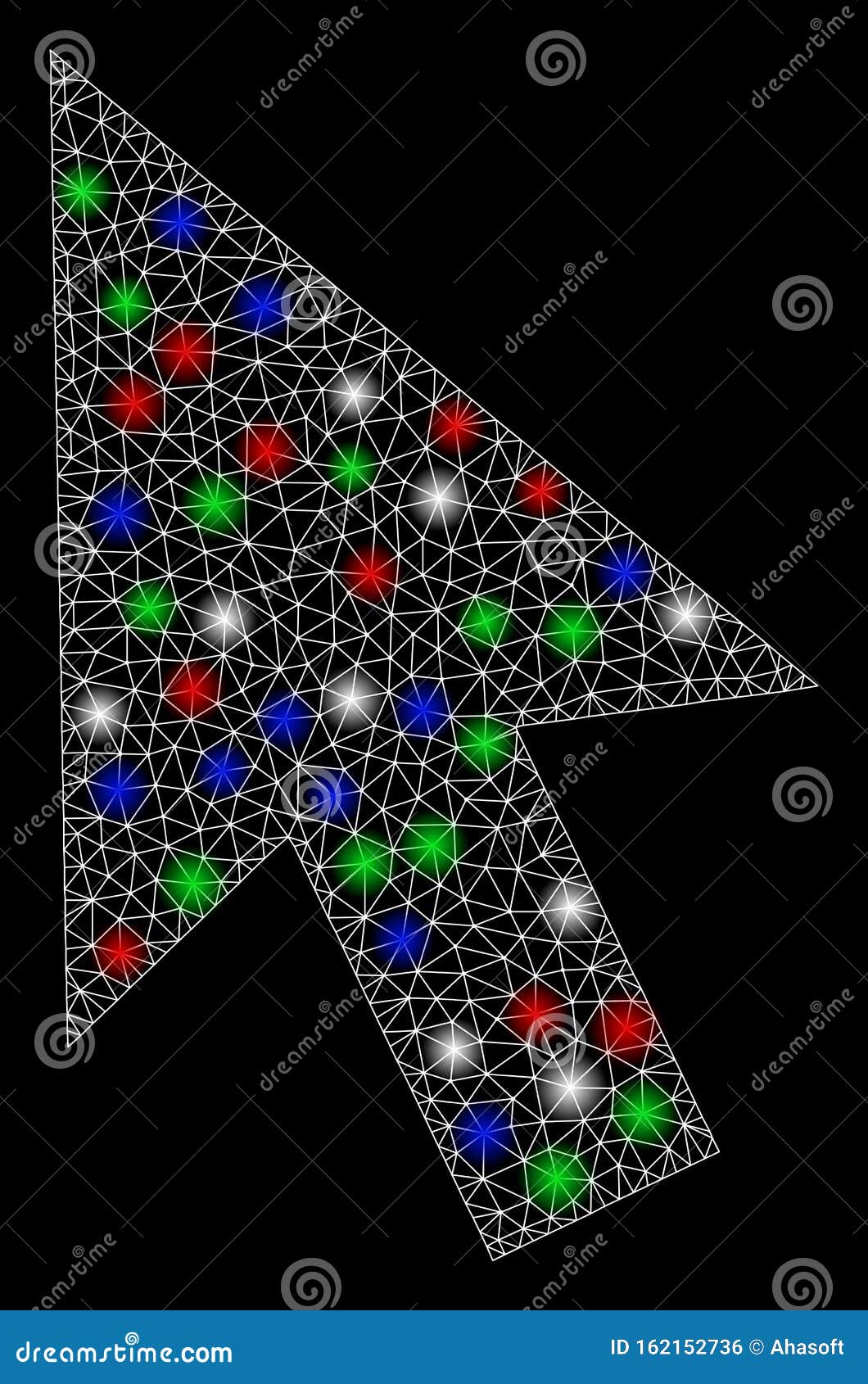 Bright Mesh 2D Cursor Arrow with Flash Spots Stock Illustration ...