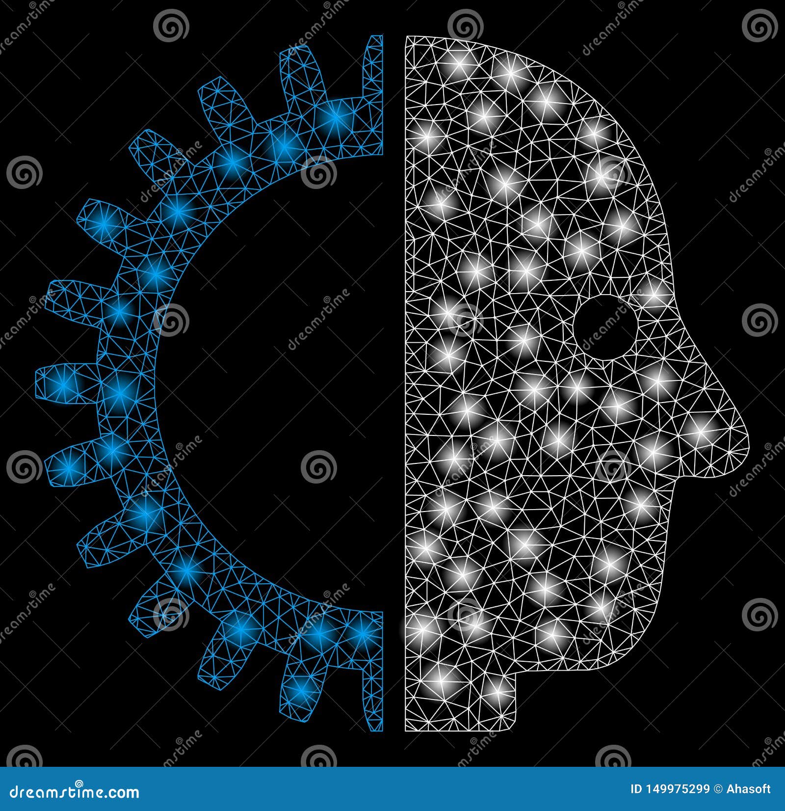 Bright Mesh 2D Cyborg Head with Light Spots Stock Vector - Illustration ... Bright Mesh 2D Cyborg Head with Light Spots Stock Vector - Illustration ...