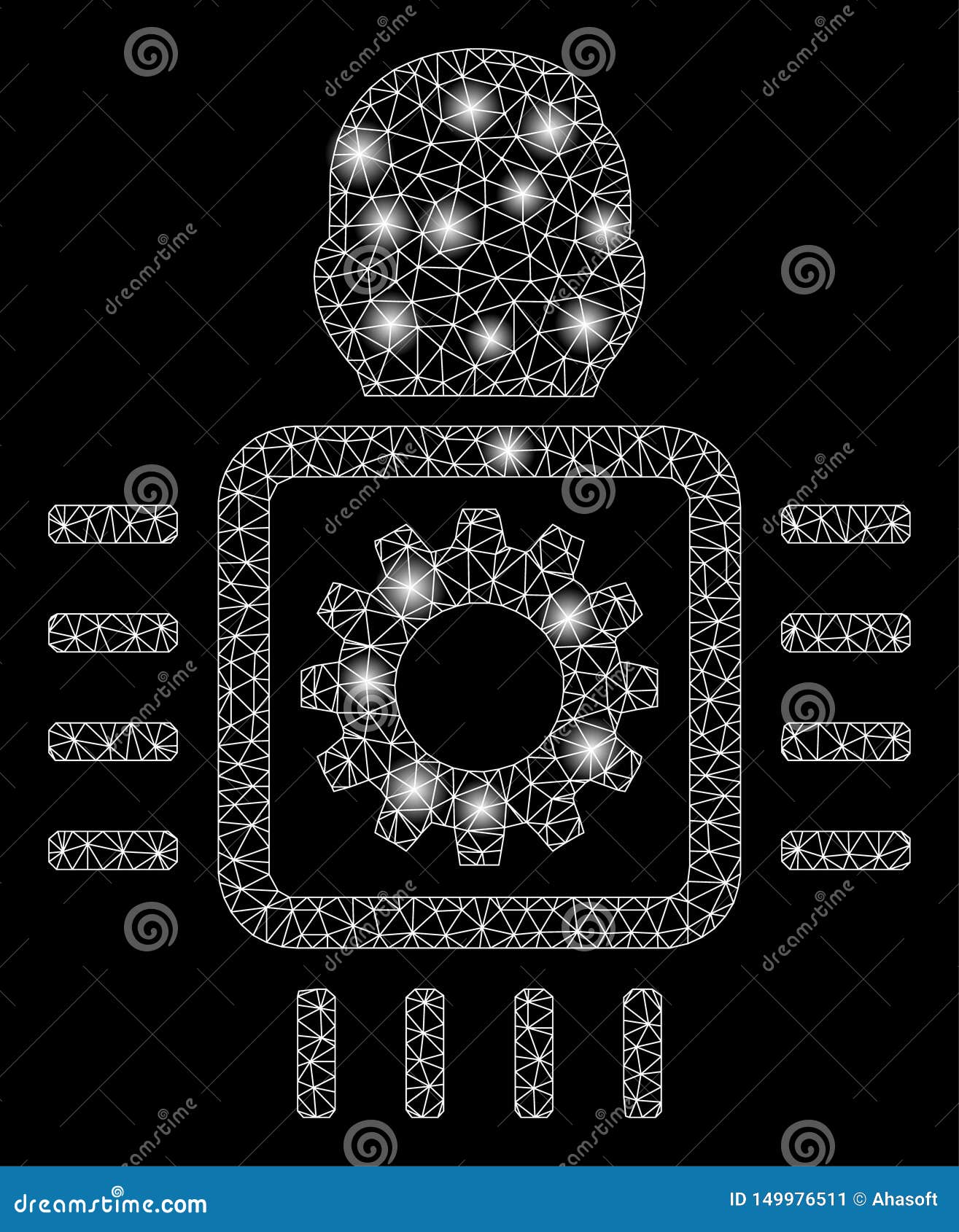 Bright Mesh 2D Cyborg Processor with Flare Spots Stock Vector ... Bright Mesh 2D Cyborg Processor with Flare Spots Stock Vector ...
