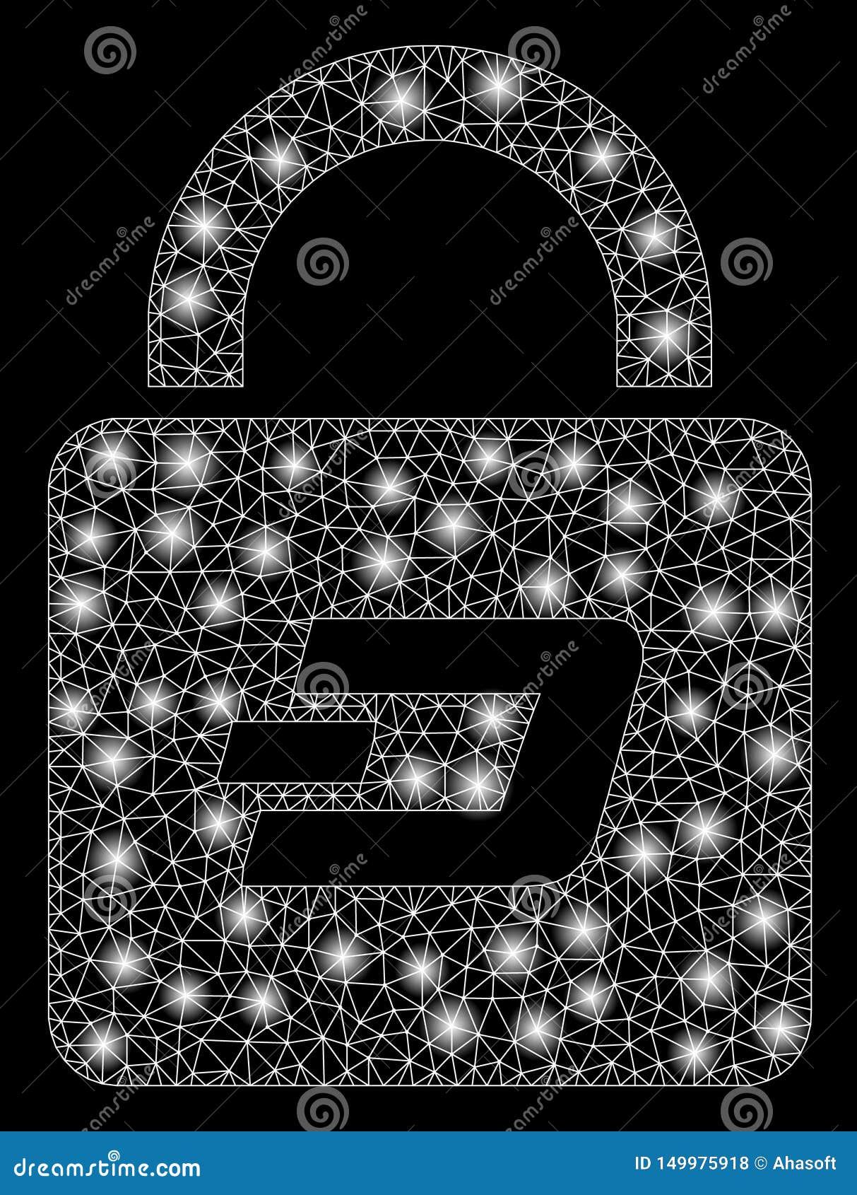 Bright Mesh 2D Dash Lock with Light Spots Stock Vector - Illustration ...