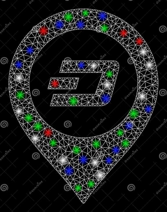 Bright Mesh 2D Dash Map Pointer with Flash Spots Stock Vector ...