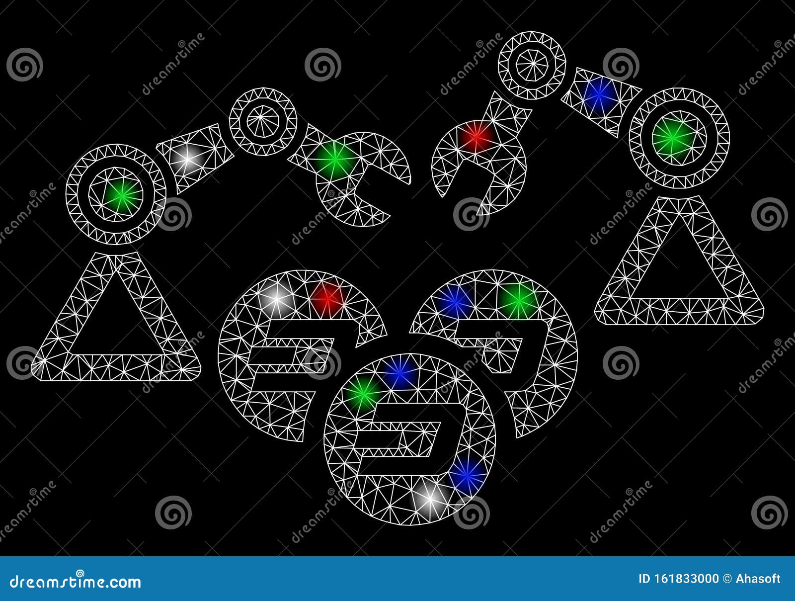Bright Mesh 2D Dash Mining Robotics with Flare Spots Stock Vector ...