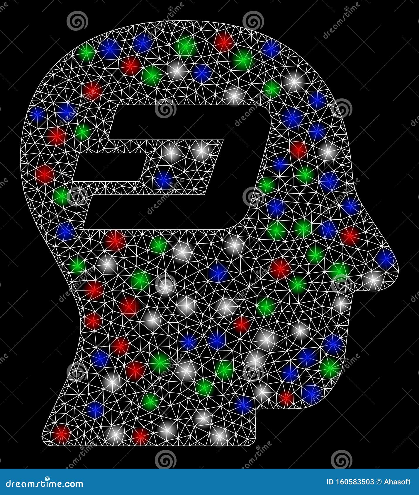 Bright Mesh 2D Dash Thinking with Light Spots Stock Vector ...