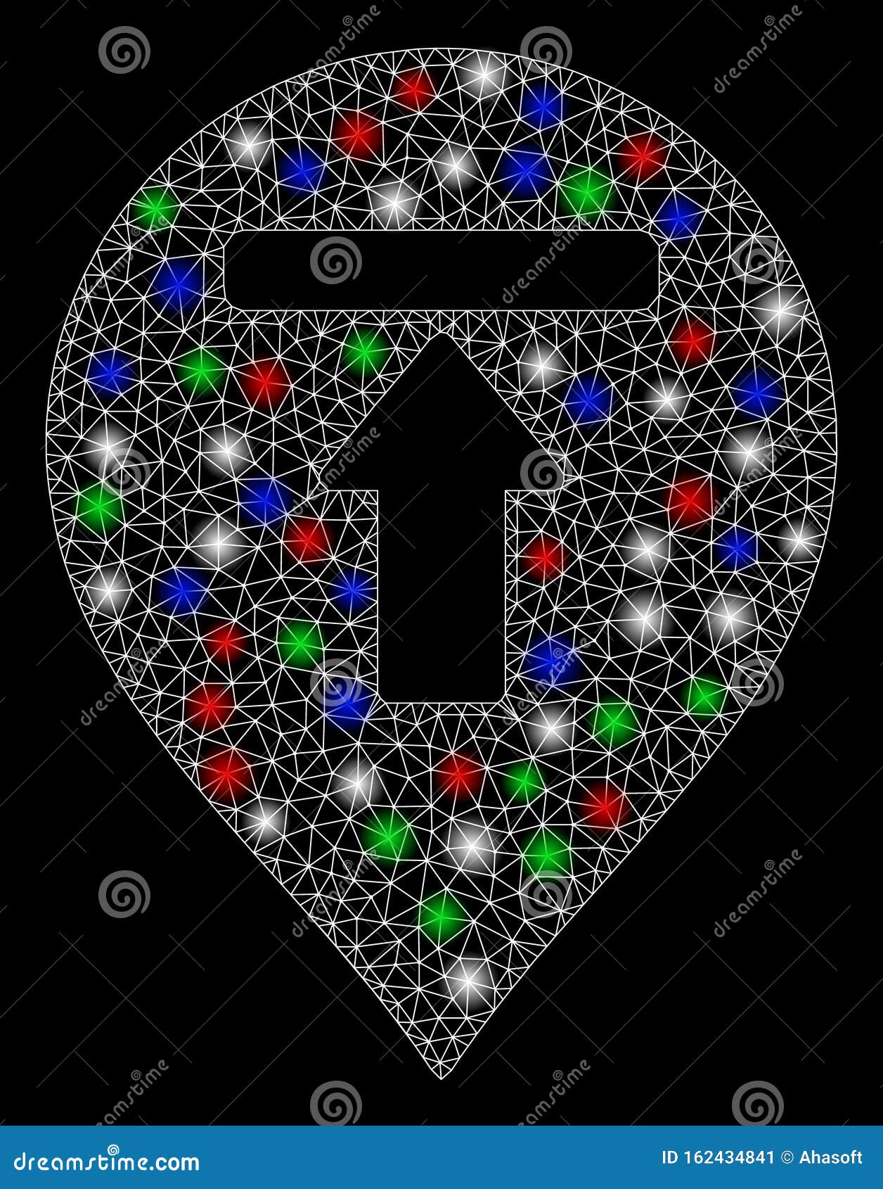 Bright Mesh 2D Dead End Marker with Light Spots Stock Vector ...