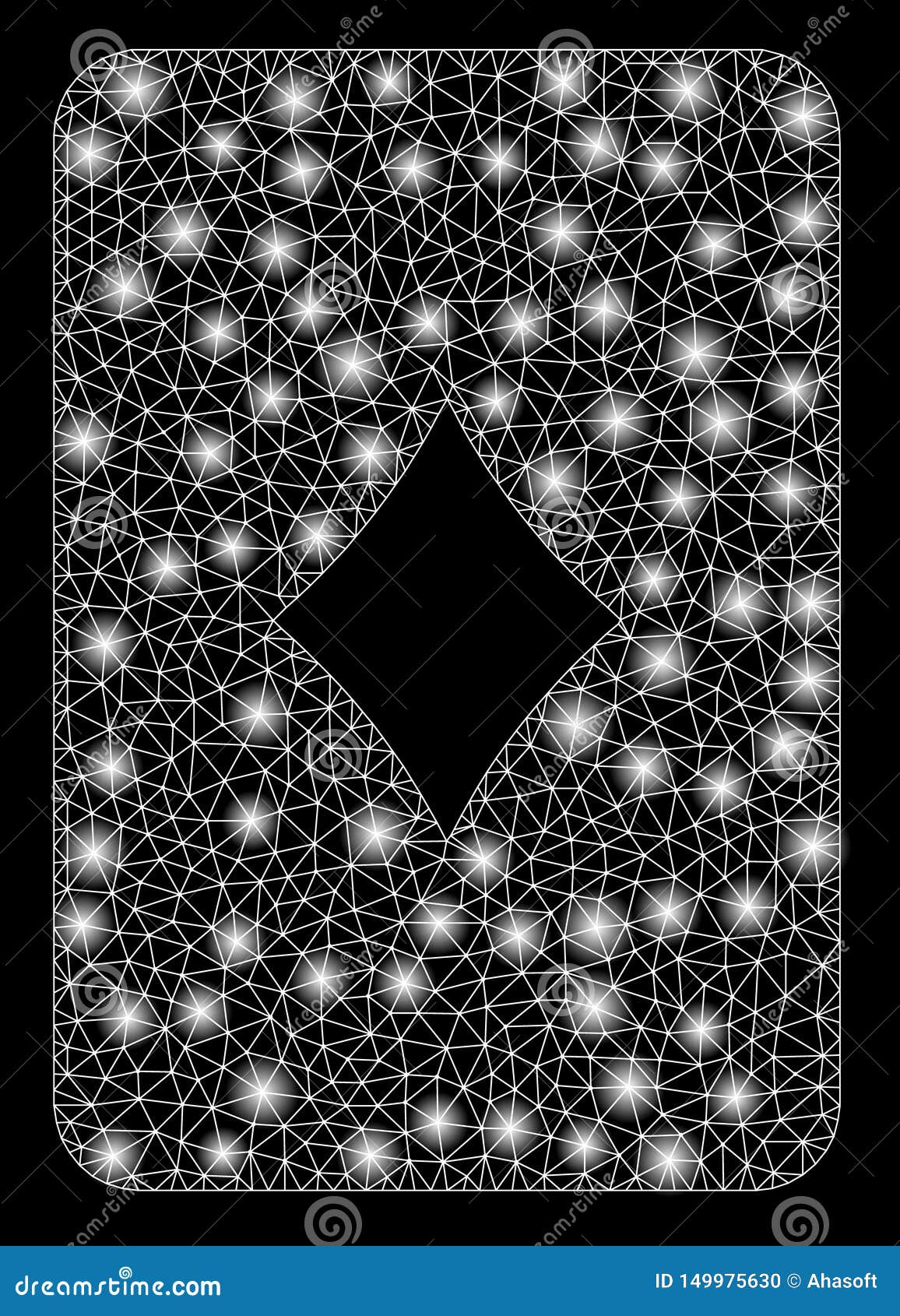 Bright Mesh 2D Diamonds Playing Card with Flare Spots Stock Vector ...