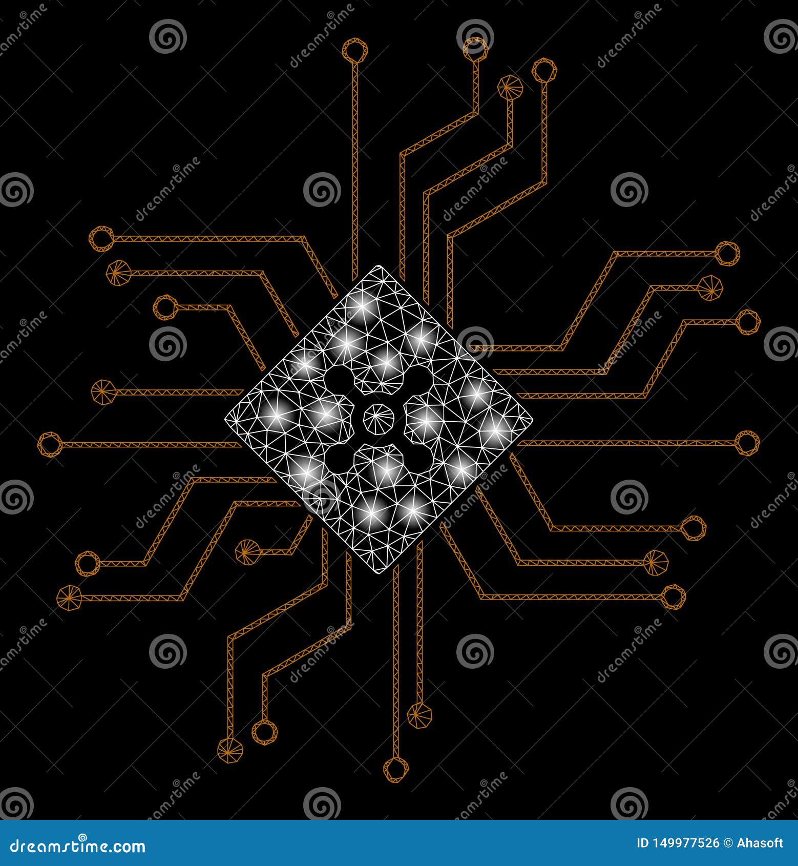Bright Mesh 2D Digital Roulette Circuit with Flash Spots Stock Vector ...
