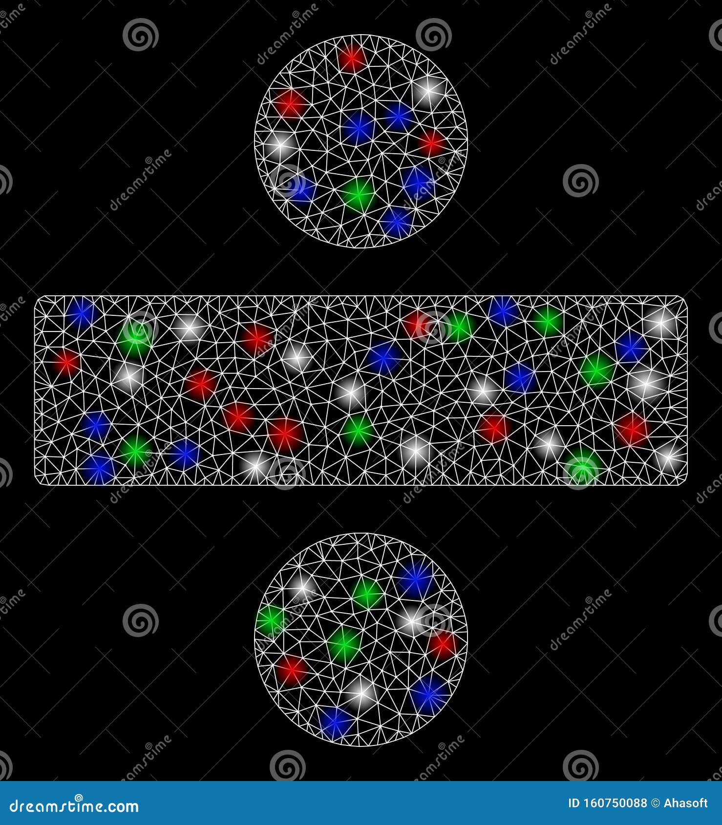 Bright Mesh 2D Divide Math Operation with Light Spots Stock Vector ...