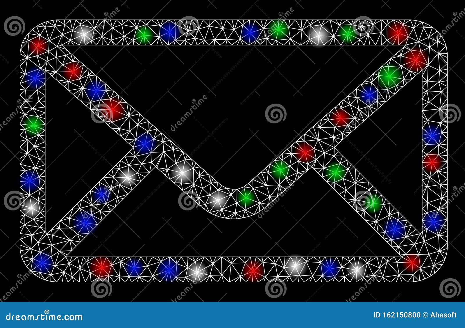 Bright Mesh 2D Envelope with Flash Spots Stock Illustration ...
