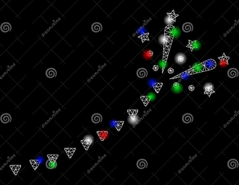 Bright Mesh 2D Fireworks Trace with Light Spots Stock Vector ...