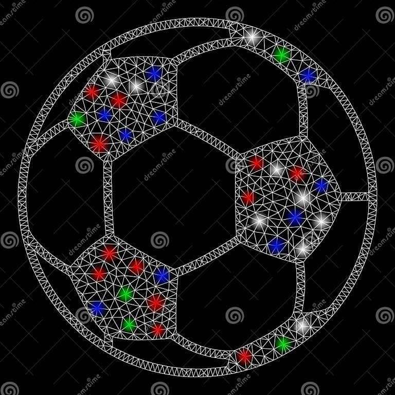 Bright Mesh 2D Football Ball with Light Spots Stock Vector ...
