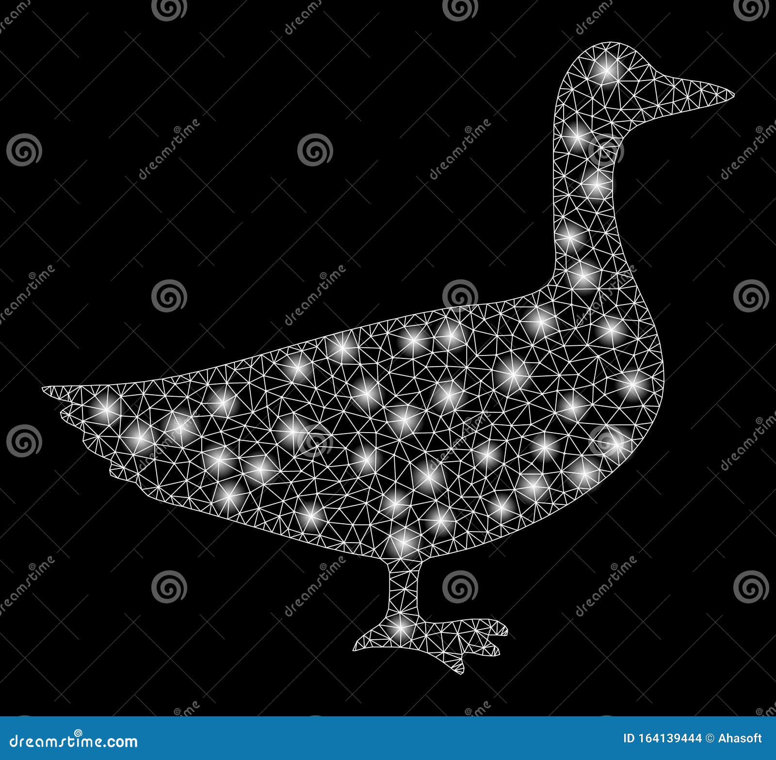 Bright Mesh 2D Goose with Flare Spots Stock Illustration - Illustration ...