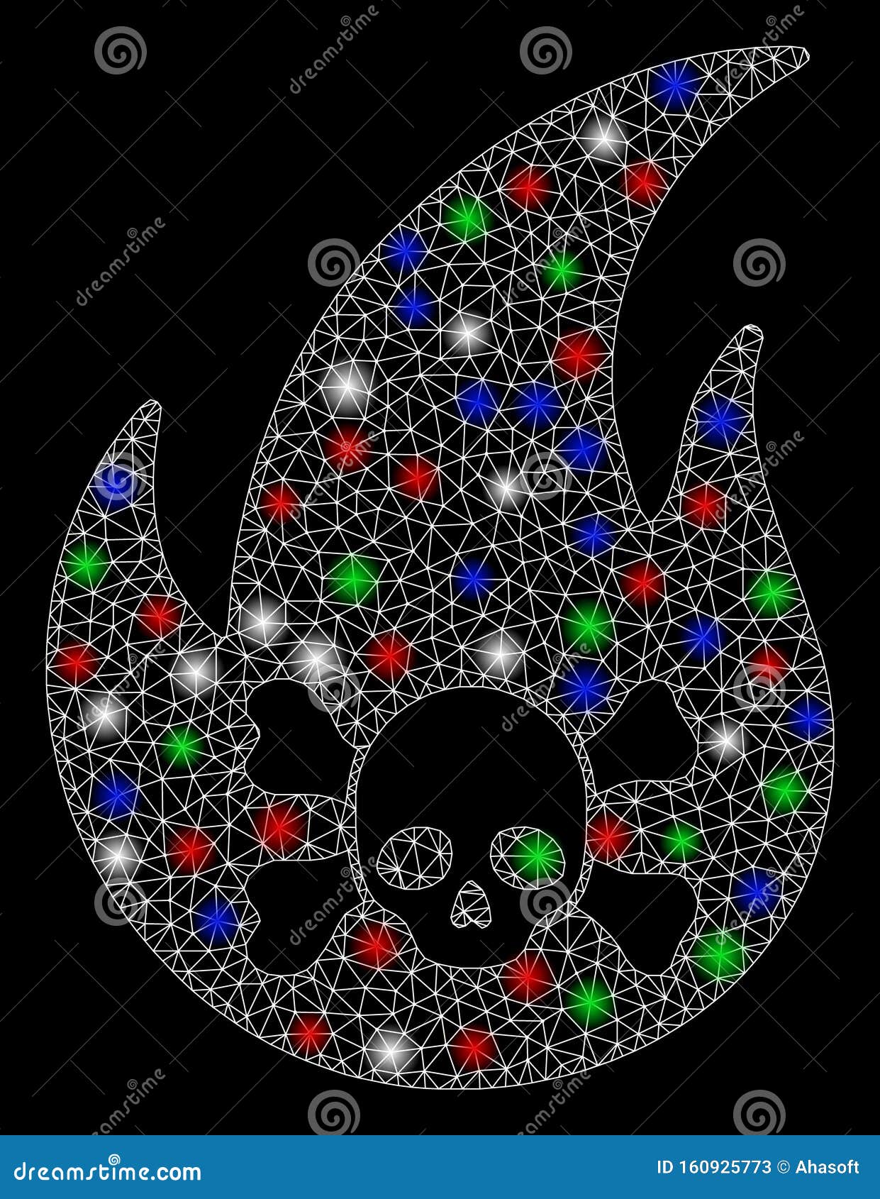 Bright Mesh 2D Hellfire with Flare Spots Stock Vector - Illustration of ...
