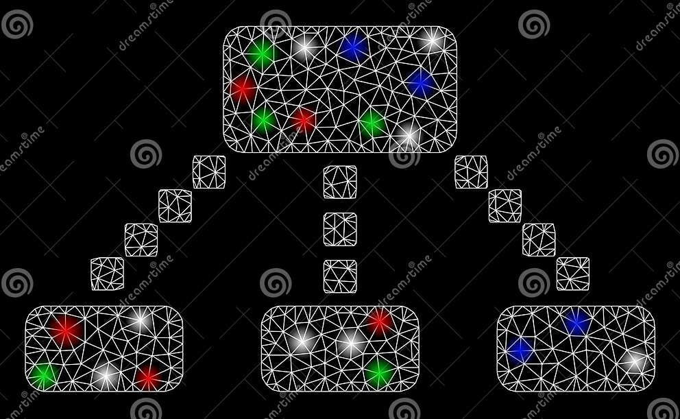 Bright Mesh 2D Hierarchy Scheme with Flare Spots Stock Vector ...